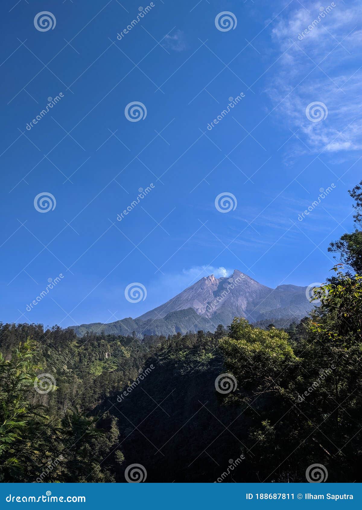 Mount Merapi, Indonesia Volcano Landscape View Stock Image - Image of ...