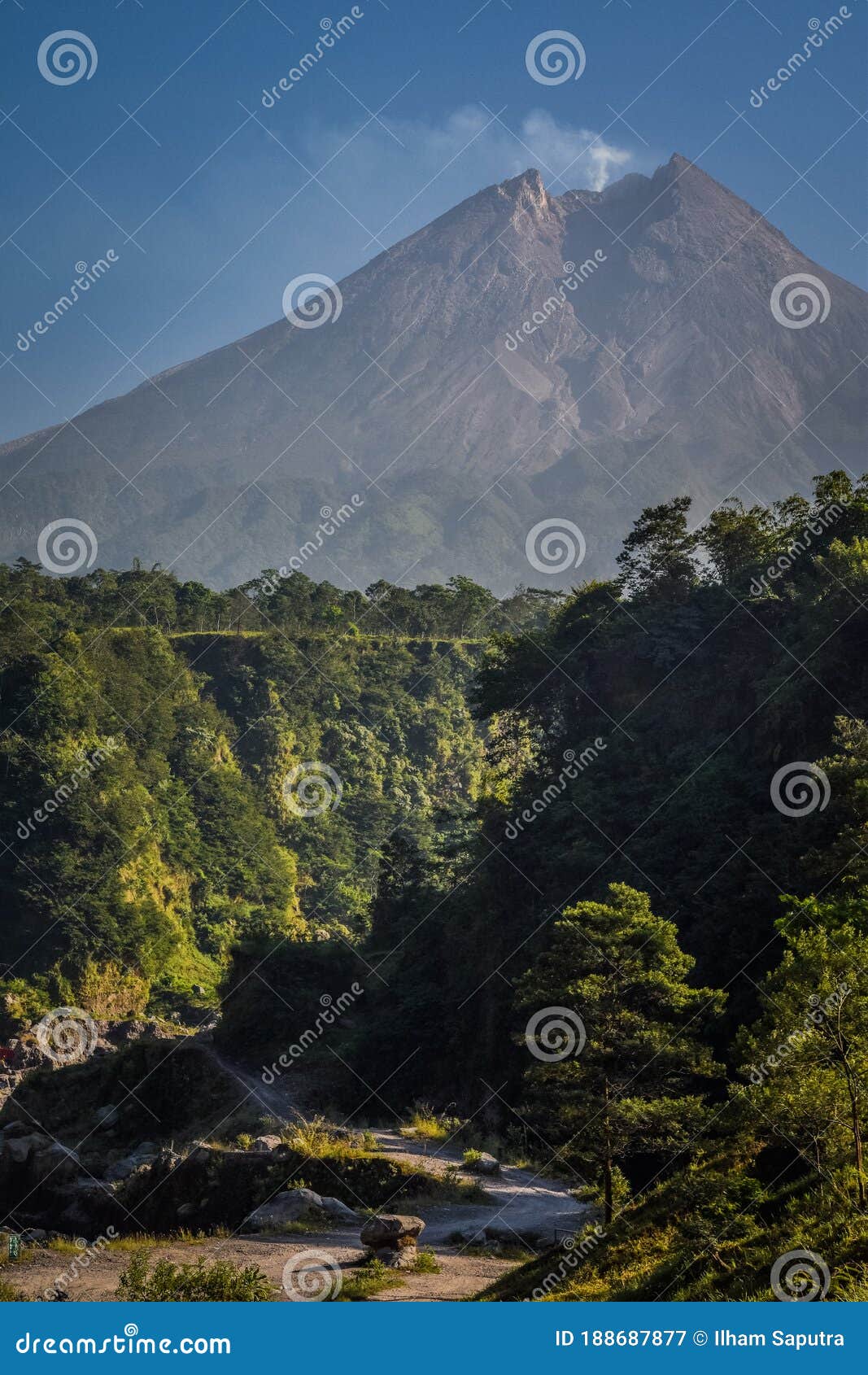 Mount Merapi, Indonesia Volcano Landscape View Stock Image - Image of ...