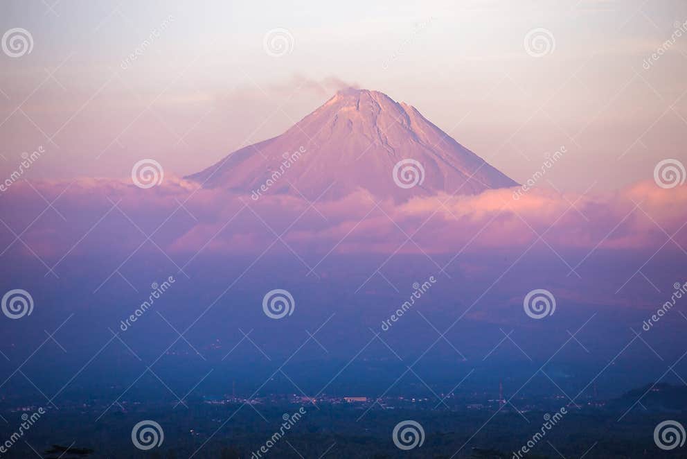 Mount Merapi stock photo. Image of sunset, asia, season - 99922406