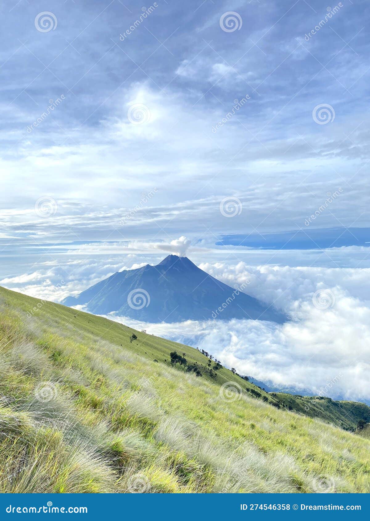 Mount Merbabu Hiking Route Via Suwanting Stock Photo - Image of hiking ...
