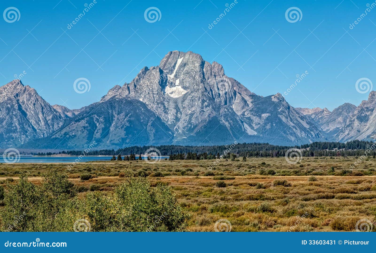 Mount Moran stock image. Image of park, geology, people - 33603431