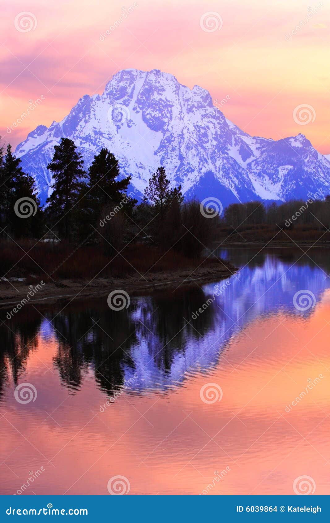 Mount Moran Sunset stock photo. Image of grand, reflecting - 6039864
