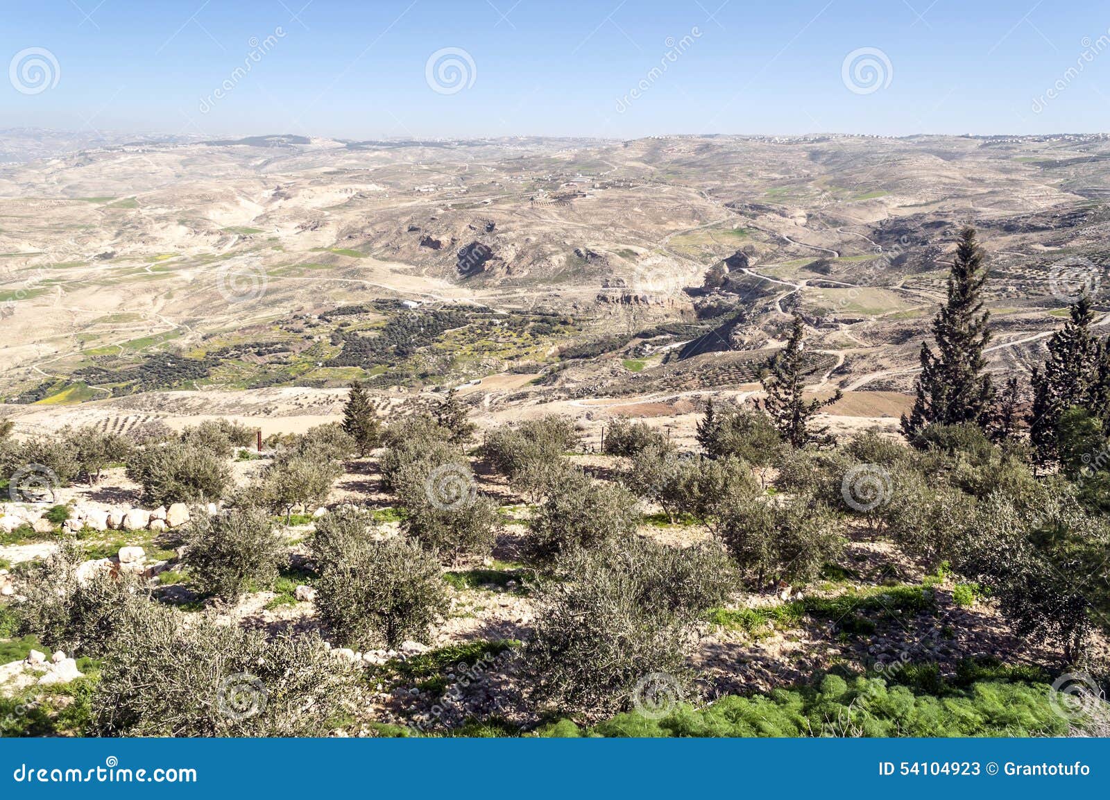 Mount Nebo in Jordan stock image. Image of nature, land - 54104923