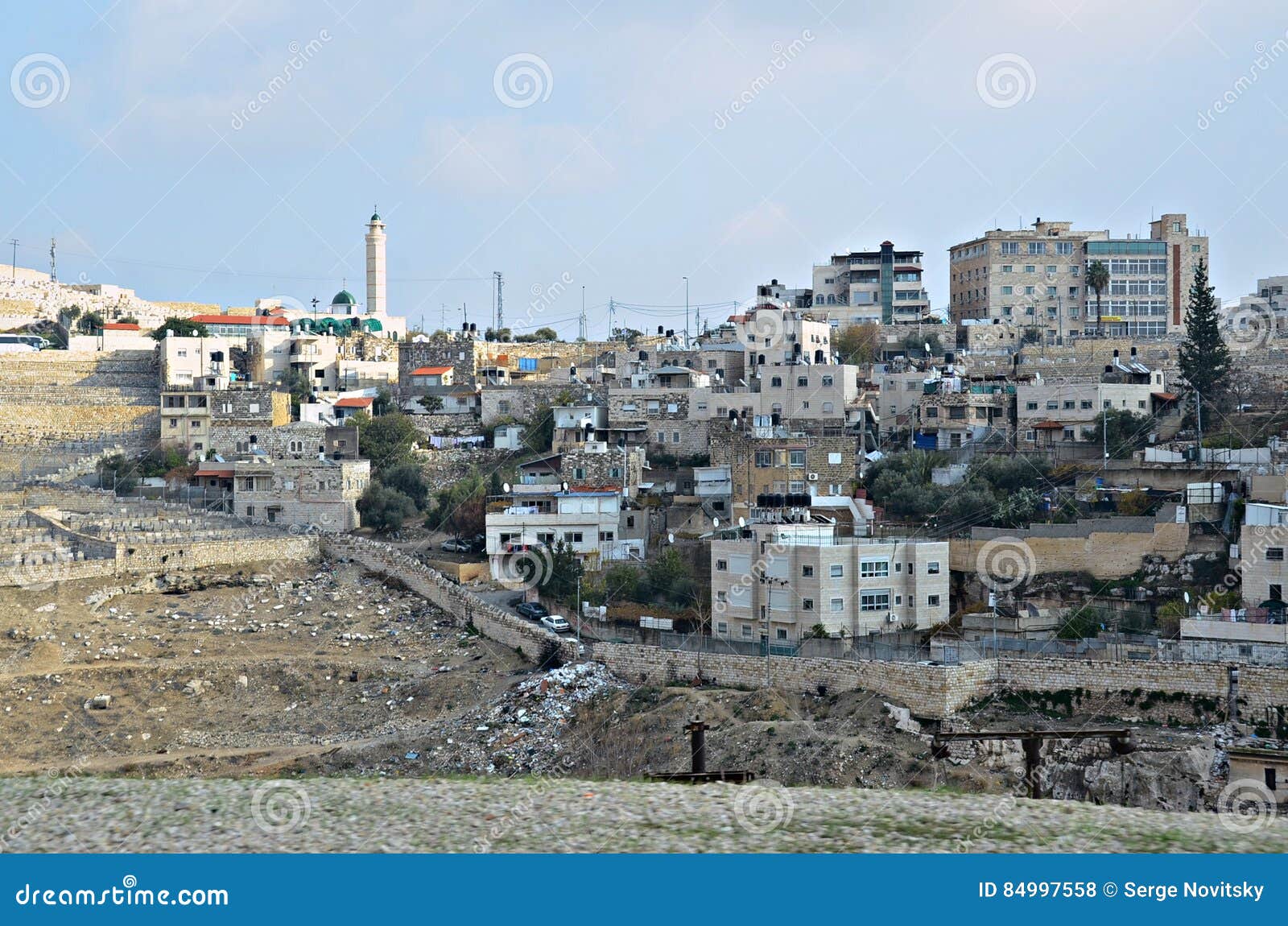 Mount of Olives and Silwan Village Stock Photo - Image of landmark ...