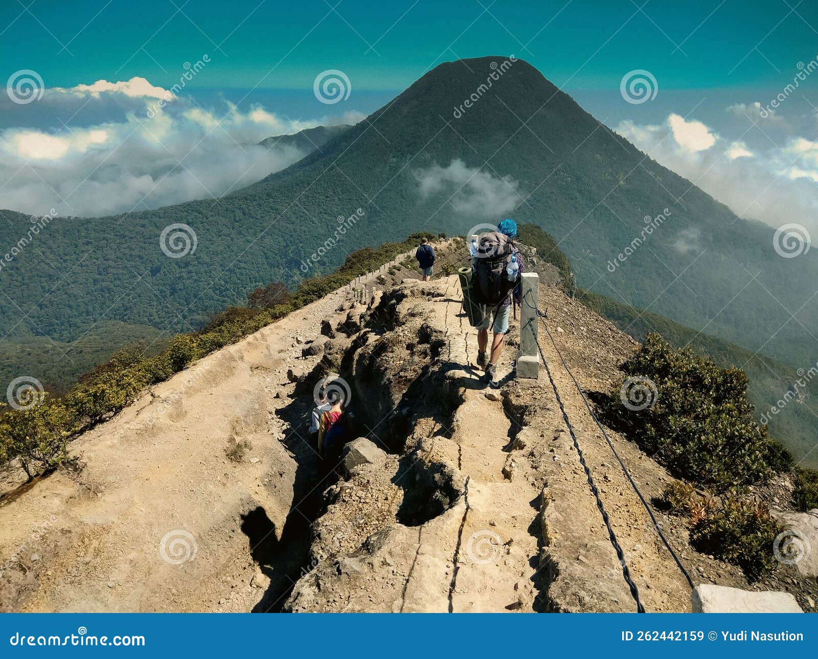 Mount Pangrango View from the Top of Mount Gede Stock Image - Image of ...