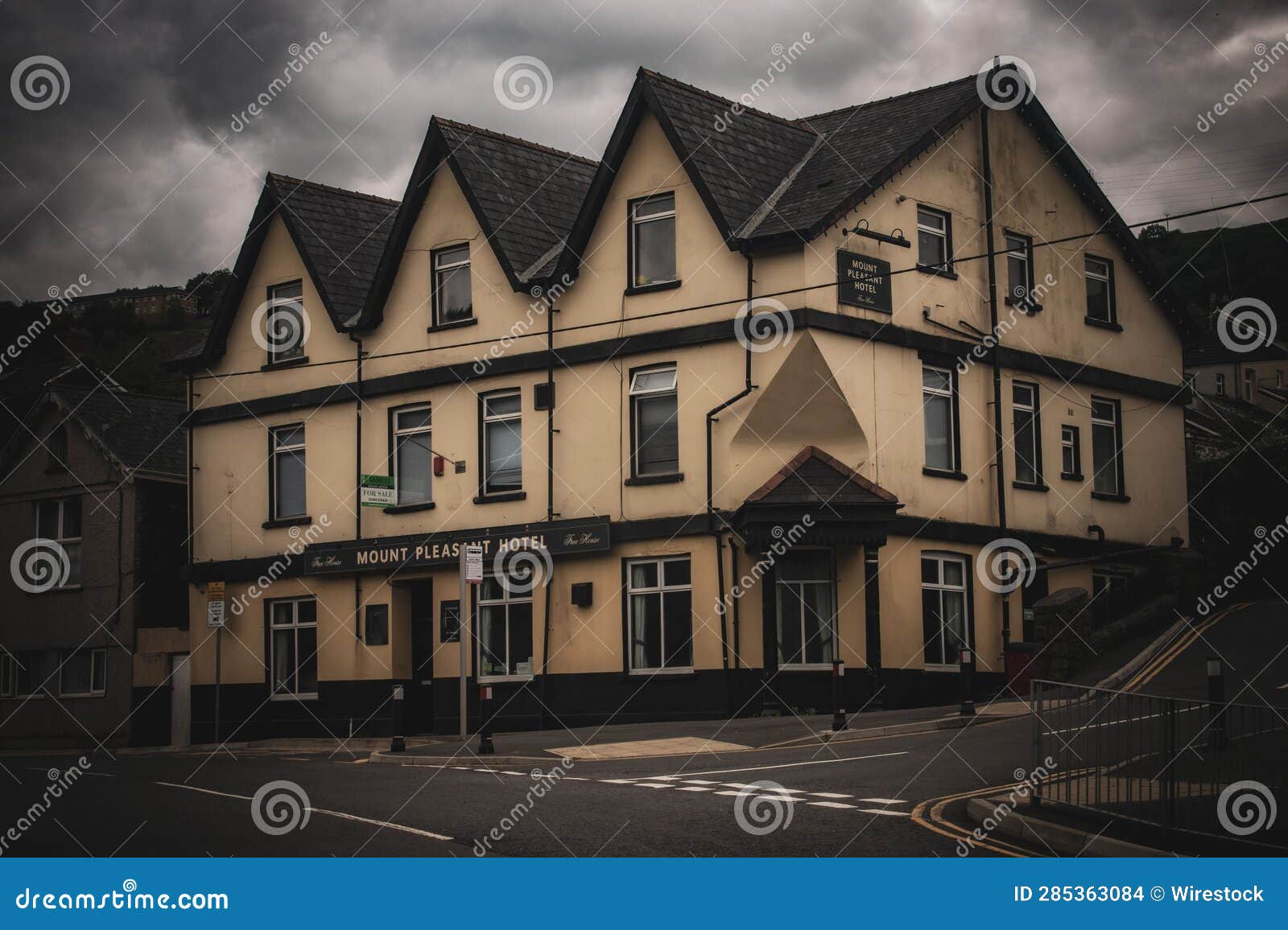 Mount Pleasant Hotel, Mountain Ash Against the Gray Sky Editorial Stock ...