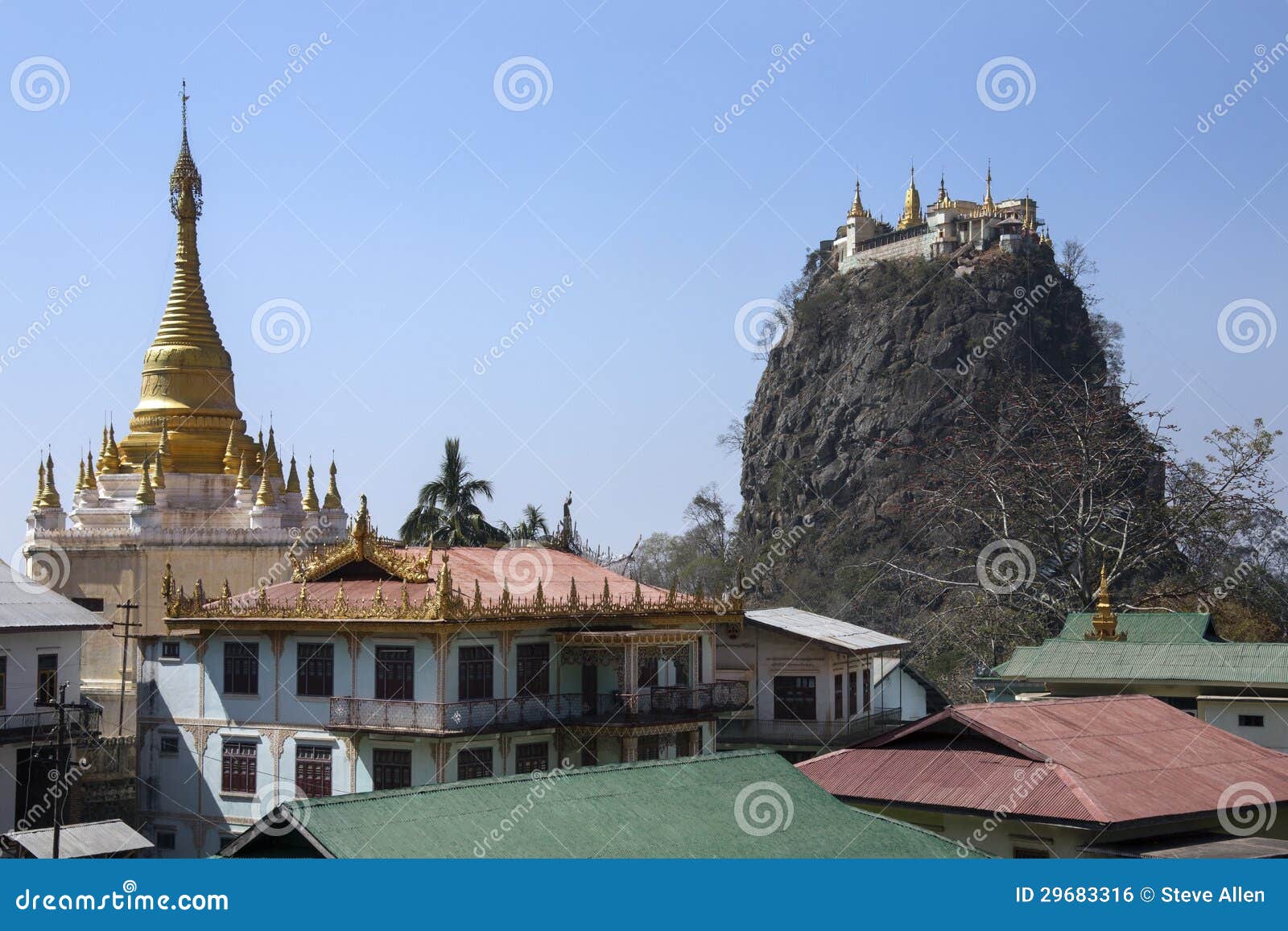 Mount Popa Temple - Myanmar (Burma) Stock Photo - Image of volcano ...