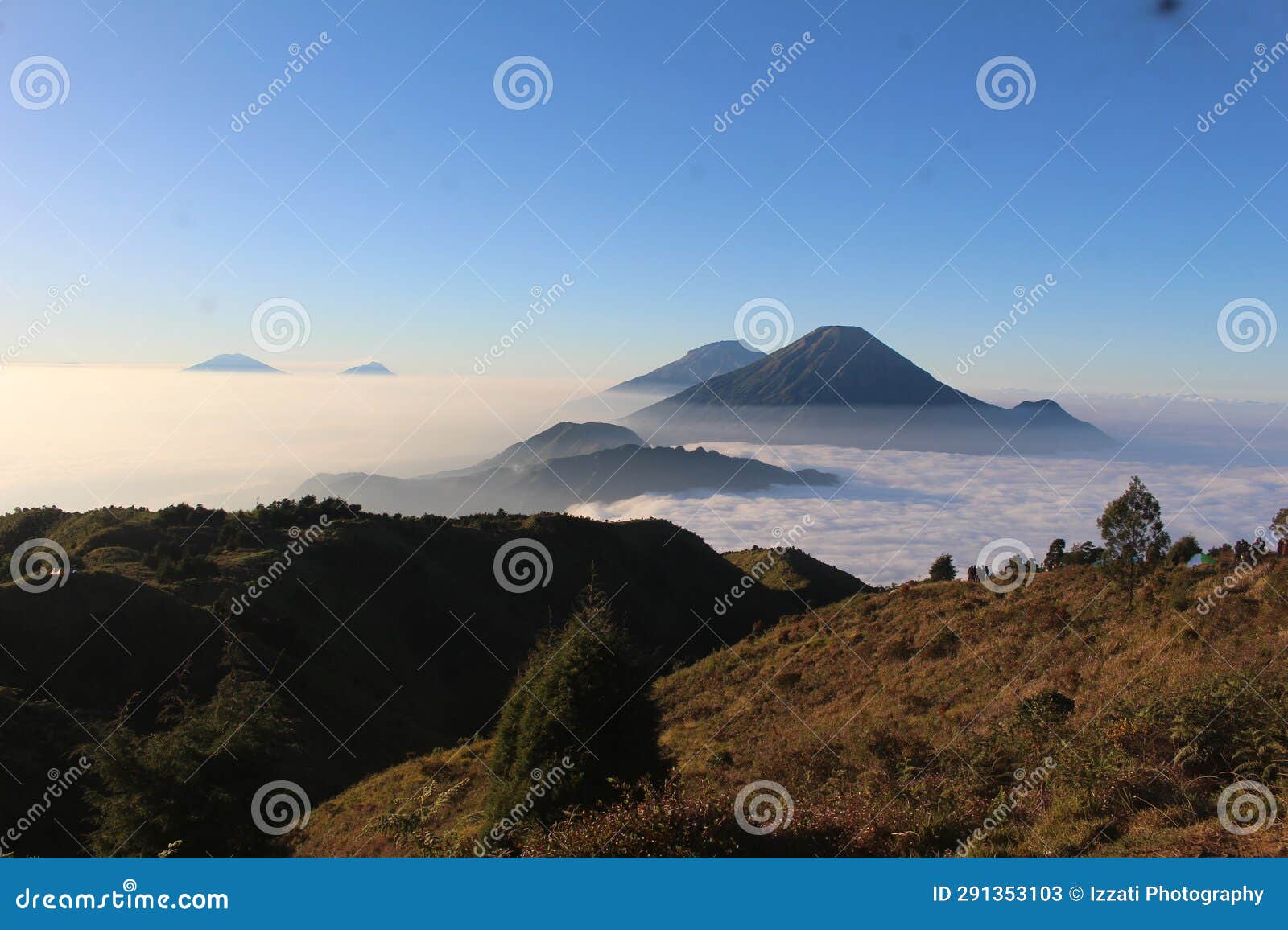 The Beauty of Mount Prau (Indonesia) in the Morning Stock Image - Image ...
