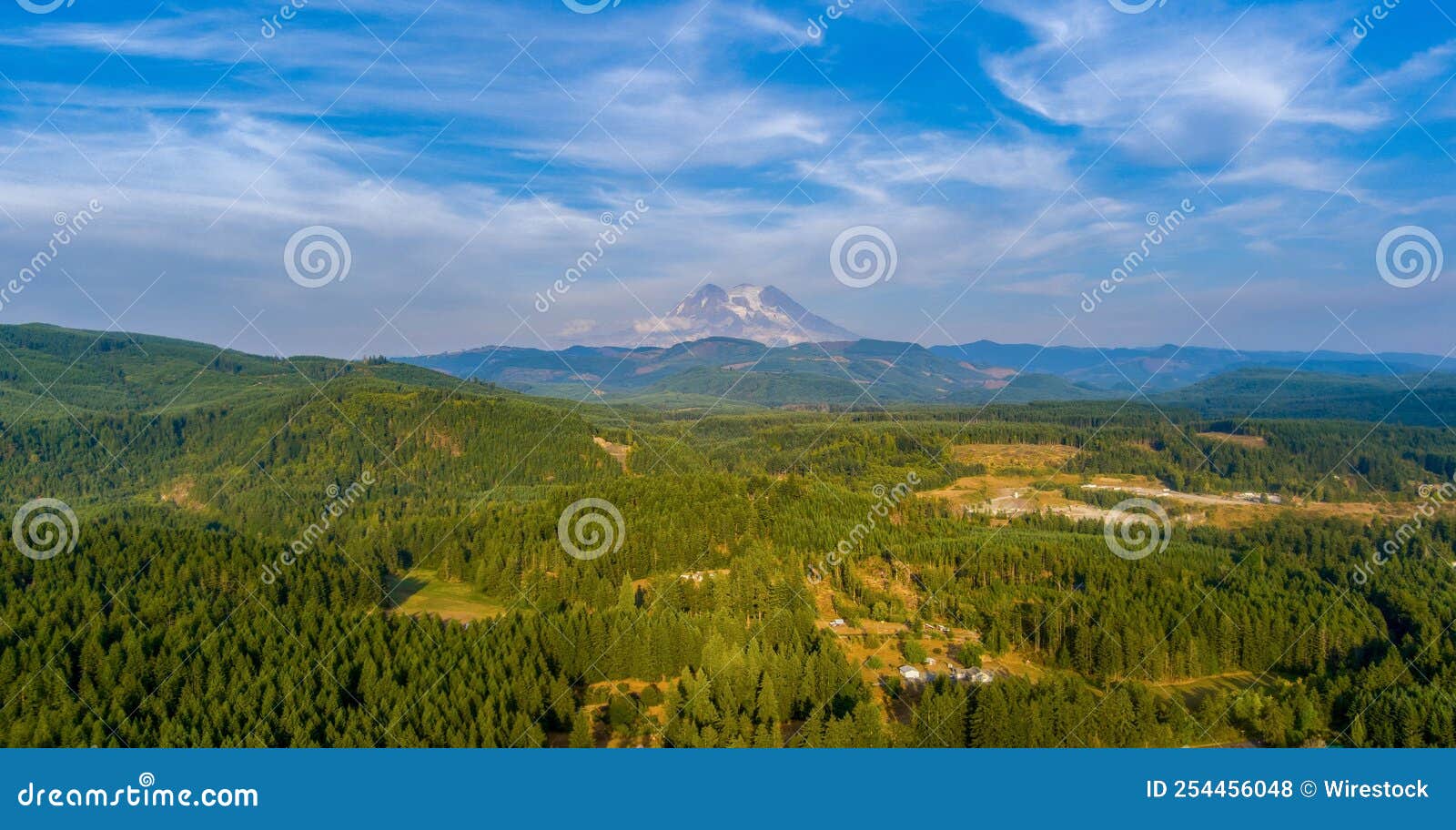 Mount Rainier on the Horizon in August Stock Photo - Image of outdoors ...