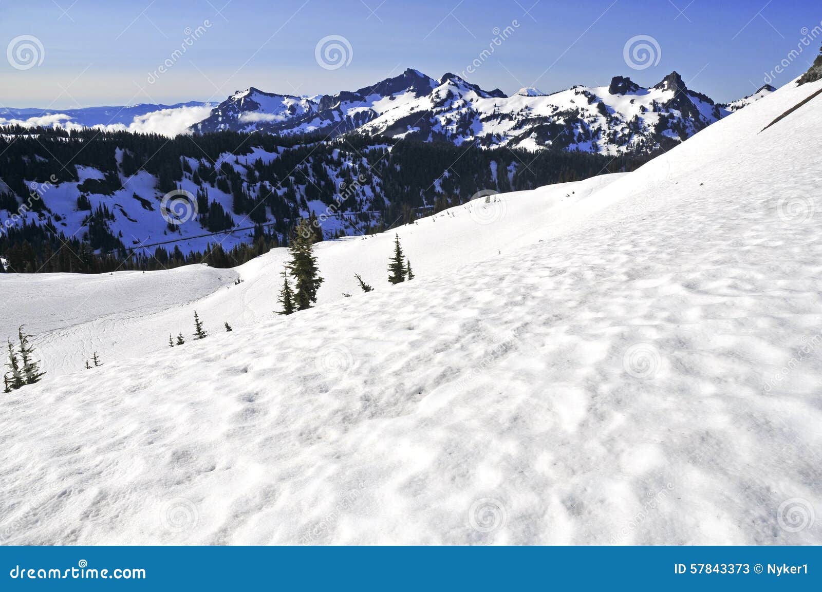 Mount Rainier and the North Cascade Mountains, Washington State Stock ...