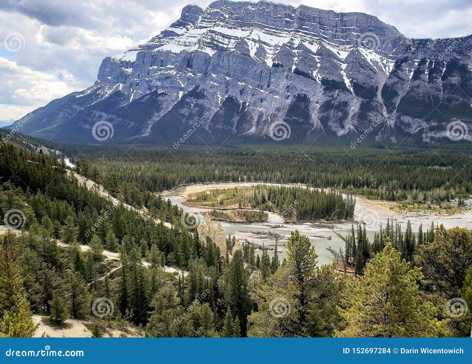 Mountain Rundle And Banff Town Royalty-Free Stock Image | CartoonDealer ...