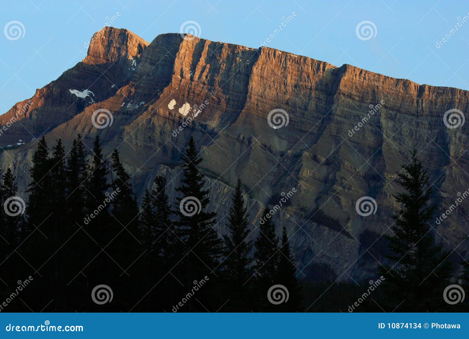 Mount Rundle Cliffs stock photo. Image of evening, layers - 10874134