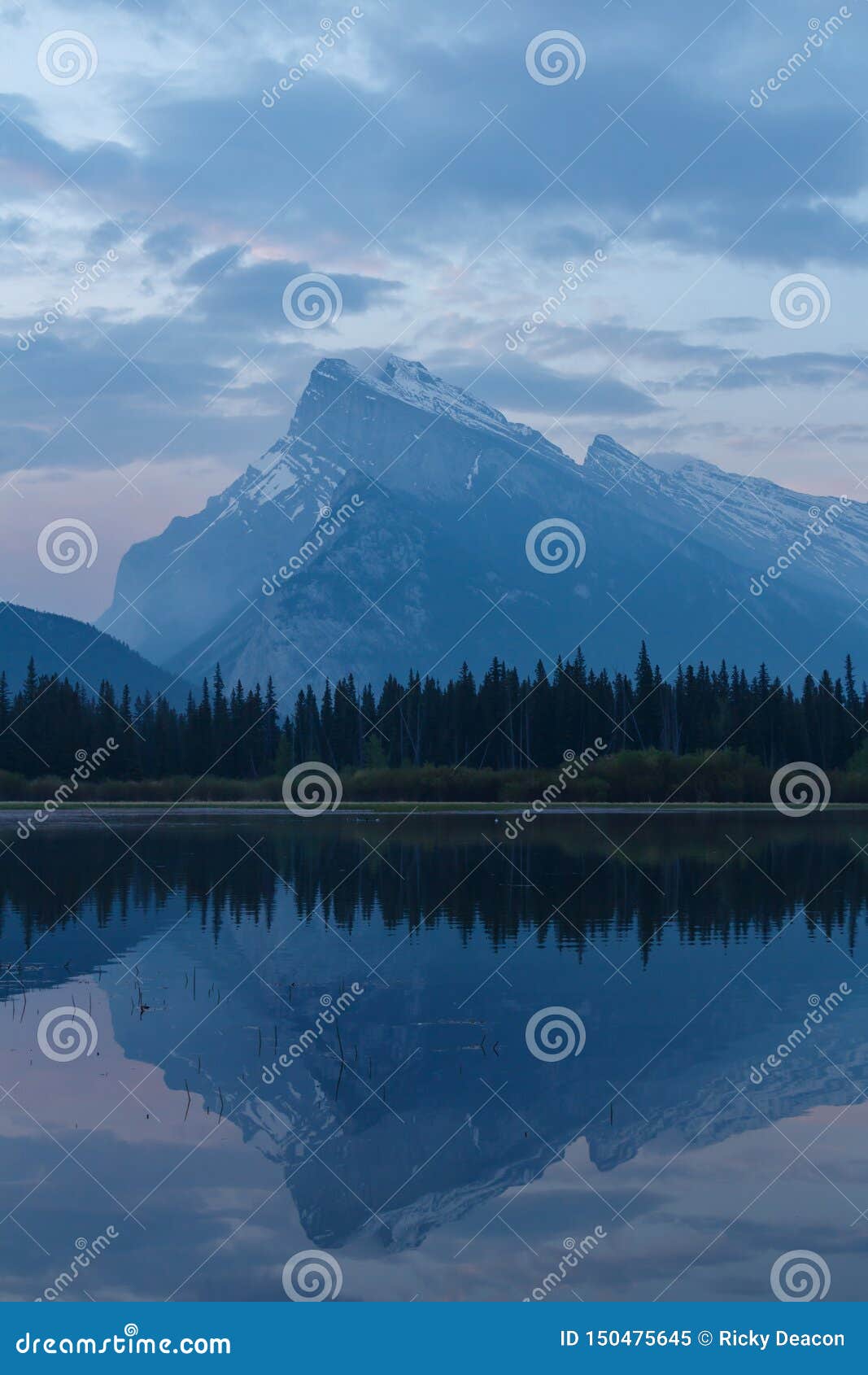 Mount Rundle Mountain Peaks in Banff Canada Stock Image - Image of ...