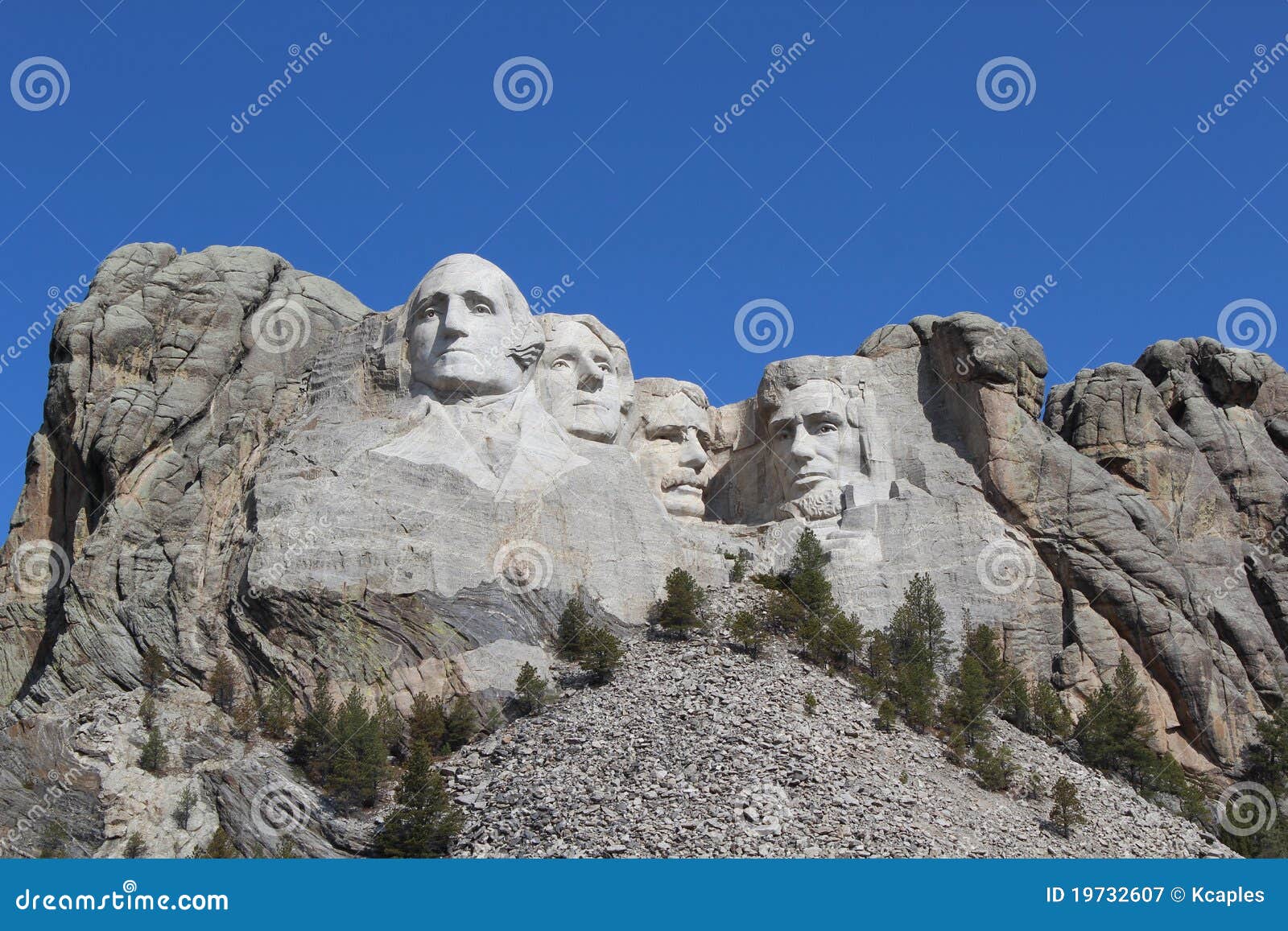Mount Rushmore on a Blue Bird Day Stock Image - Image of granite ...