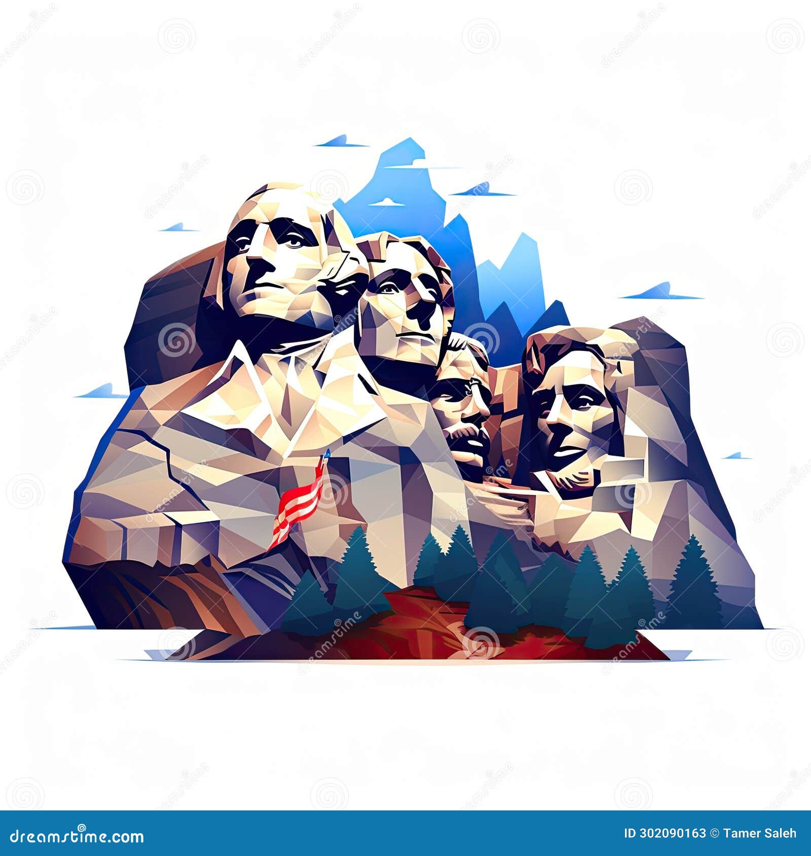 Mount Rushmore Vector Design Stock Illustration - Illustration of ...