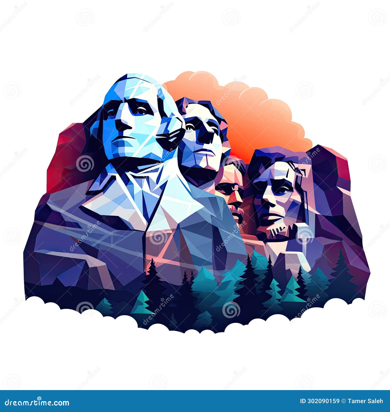 Mount Rushmore Vector Design Stock Illustration - Illustration of ...