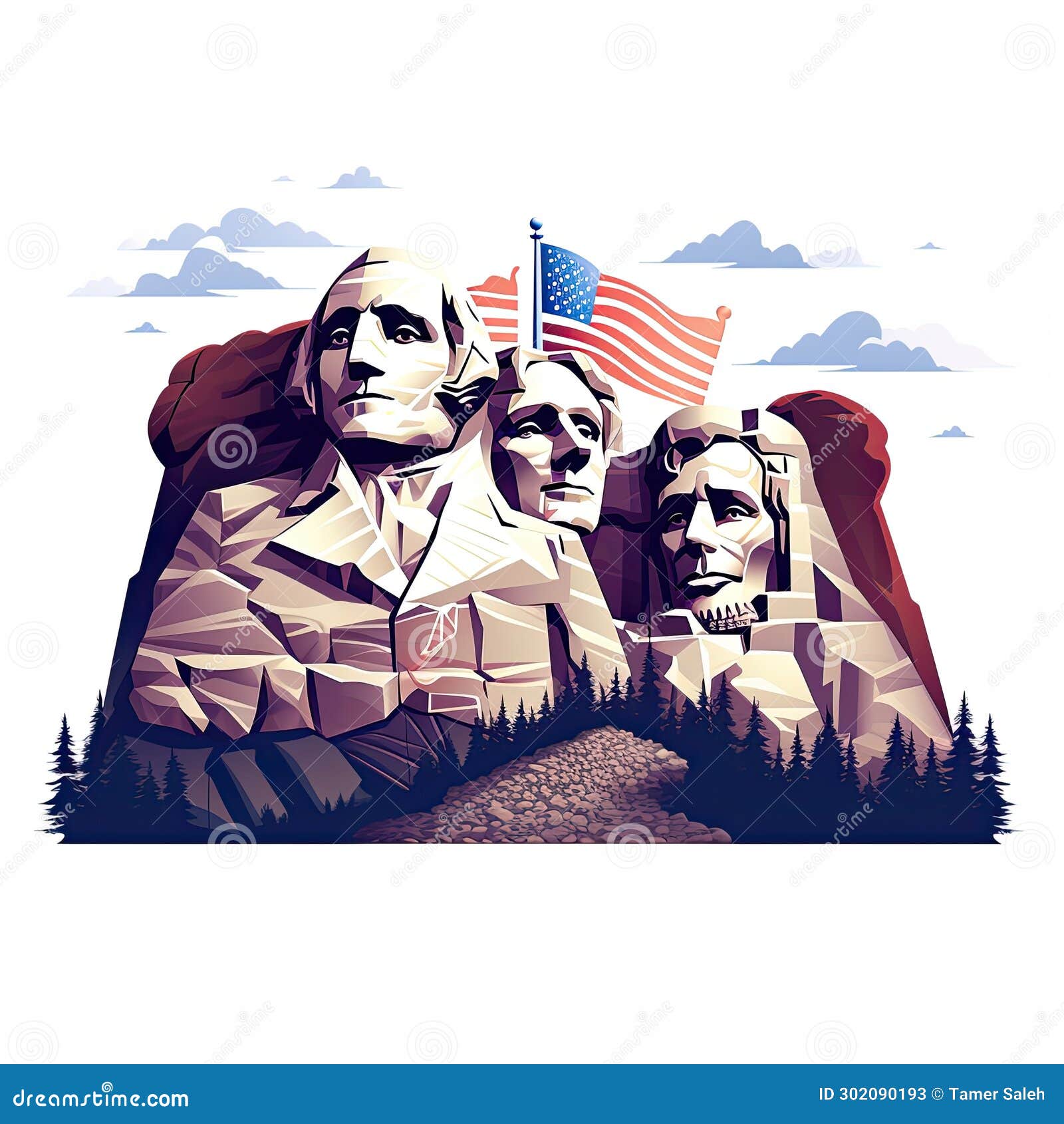 Mount Rushmore Vector Design Stock Illustration - Illustration of ...