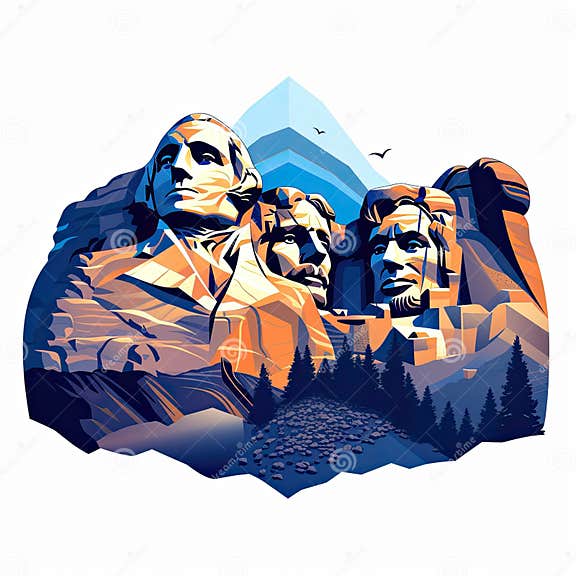 Mount Rushmore Vector Design Stock Illustration - Illustration of heads ...