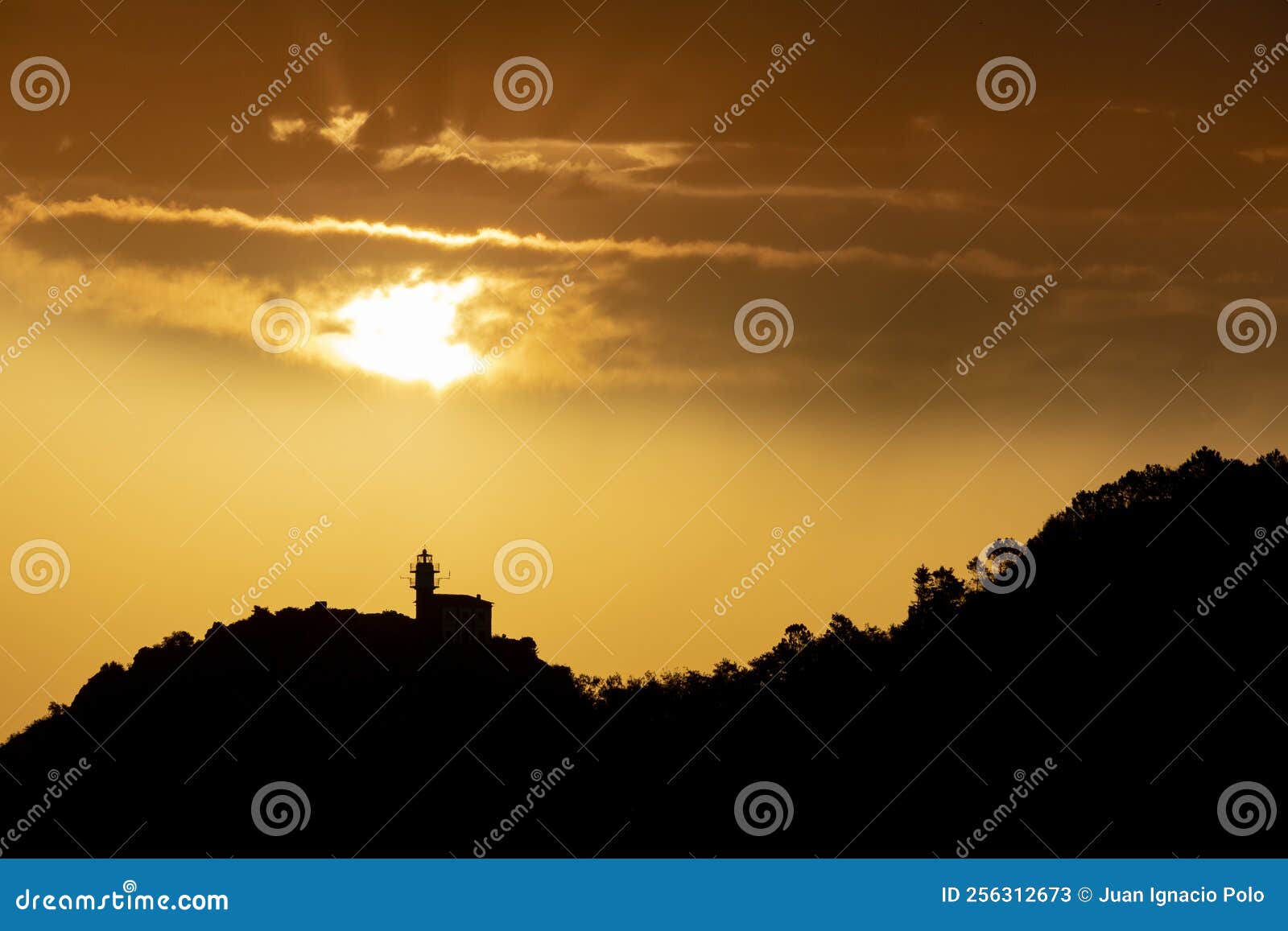 Mount San Anton Lighthouse at Dawn Stock Image - Image of light, shore ...