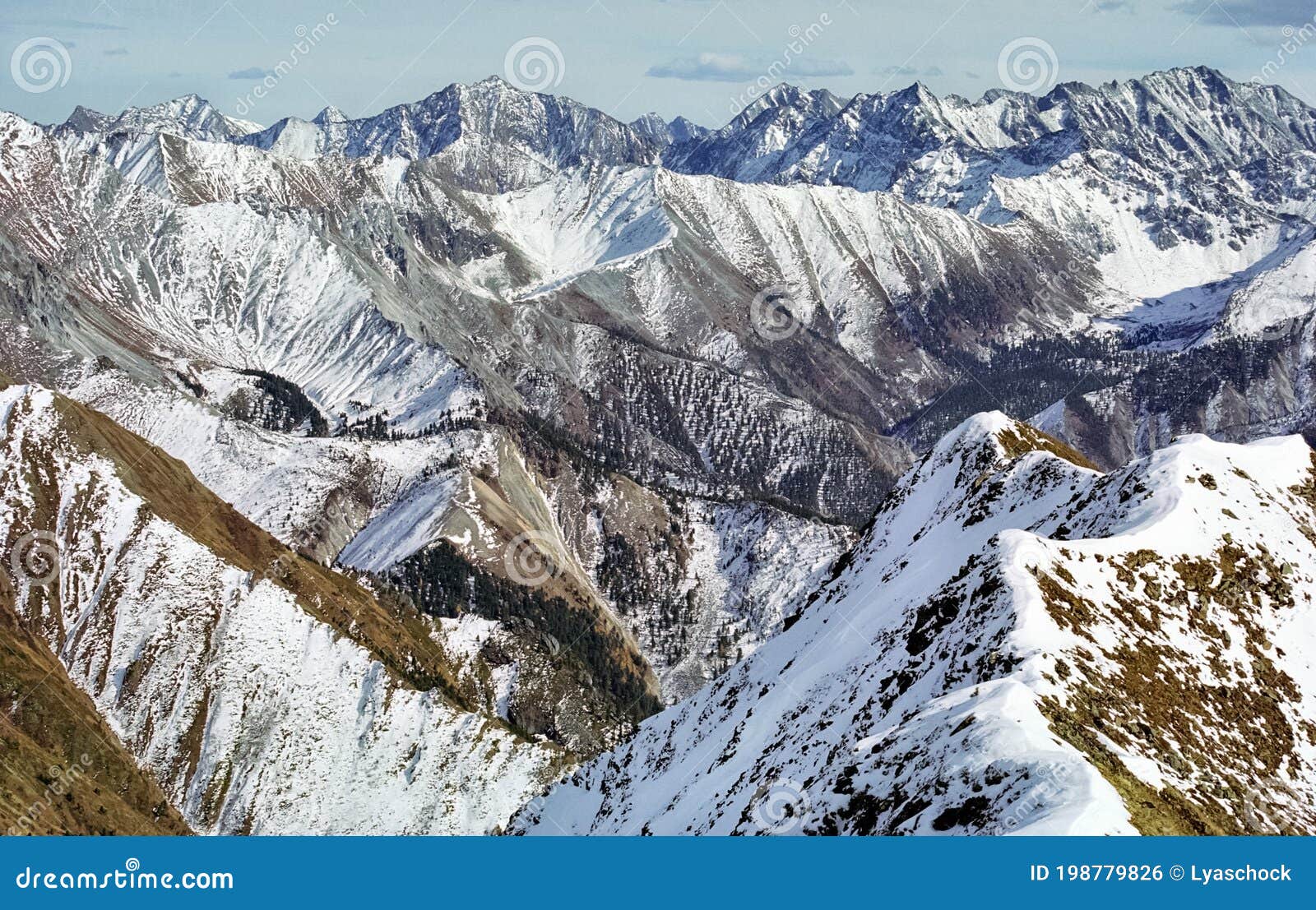 Mount Sayan in Winter in Snow. the Nature of the Mountains is Sayan ...