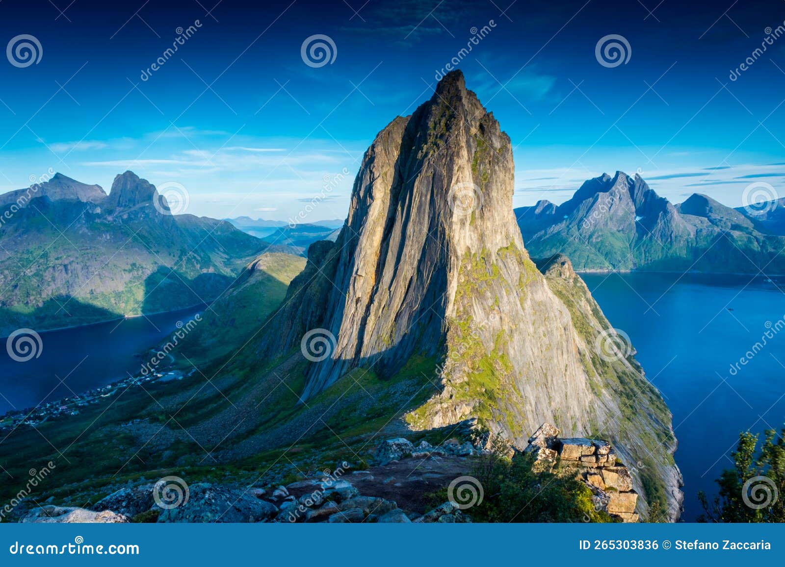 Mount Segla at Sunset, Senja, Norway Stock Photo - Image of fjordgard ...