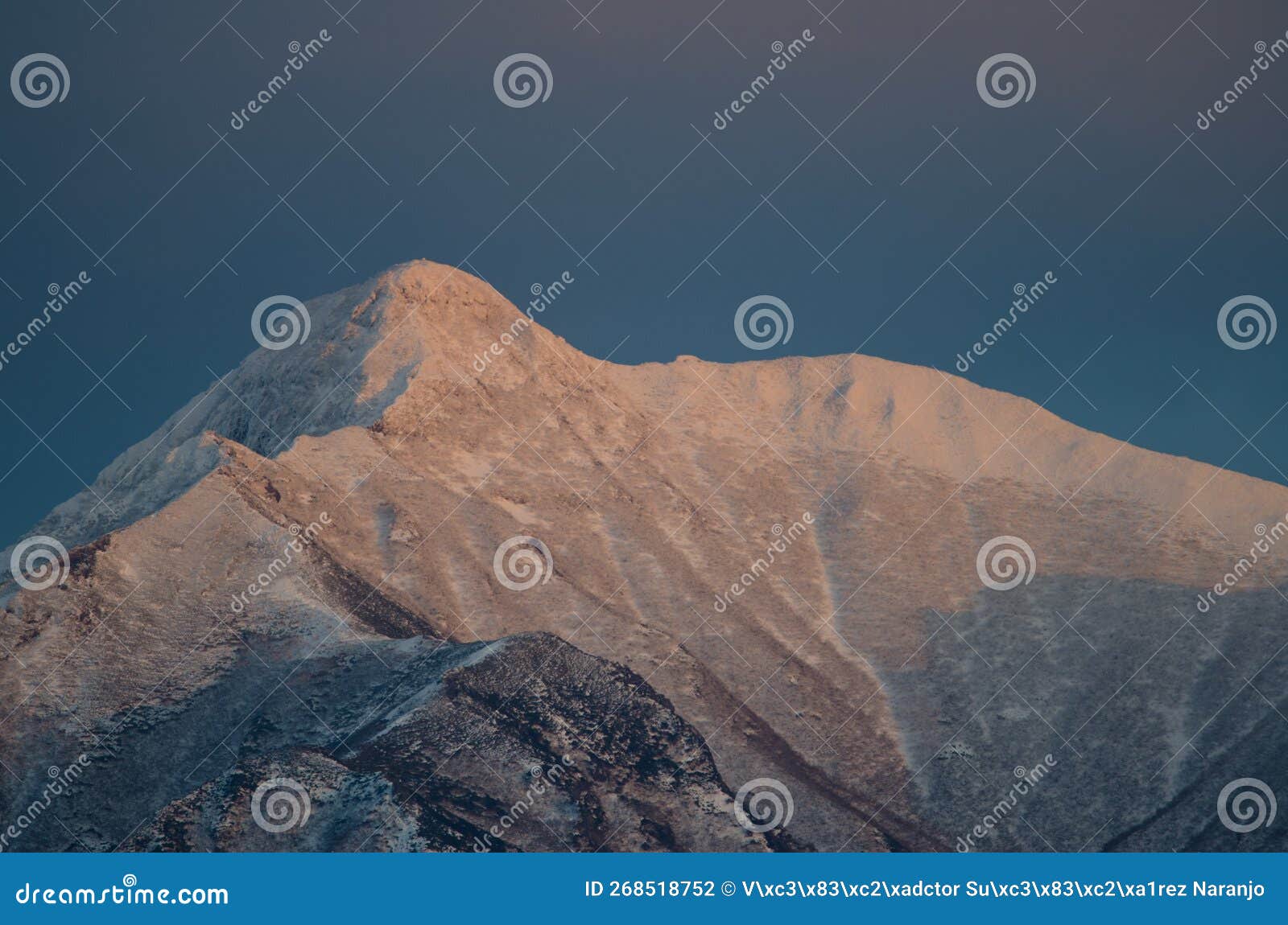 Mount Shari at sunset. stock photo. Image of scenes - 268518752