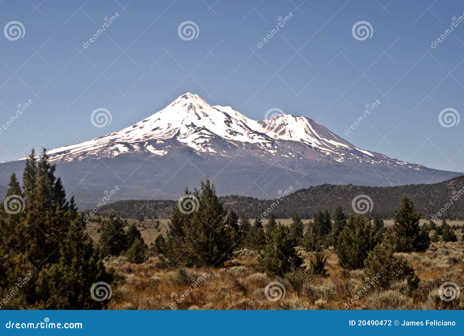 Mount Shasta Aerial View From Airplane, Northern California Cascade ...