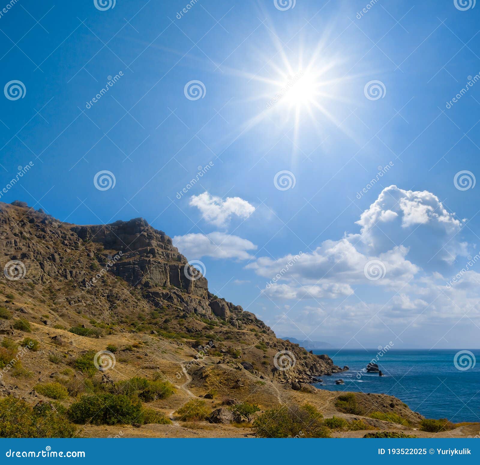 Mount Slope Above a Sea at the Sunny Day Stock Image - Image of nature ...