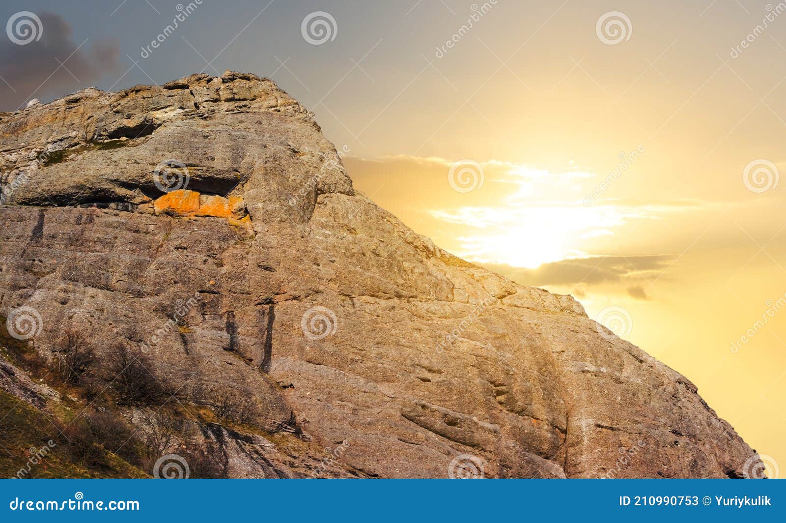 Mount Slope in a Light of Sun Stock Image - Image of beautiful ...
