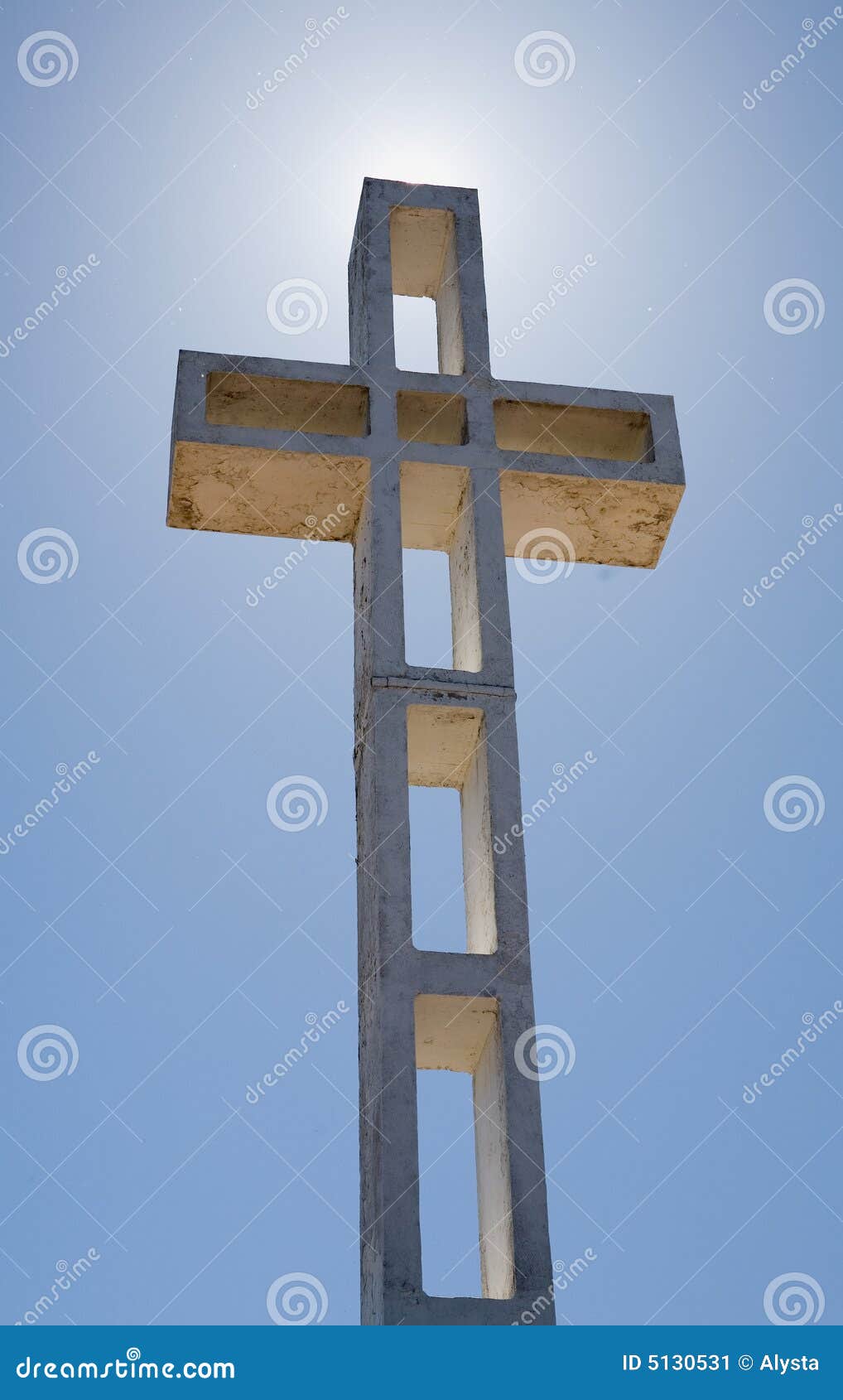 Mount Soledad Cross with Sun Behind Stock Image - Image of veterans ...