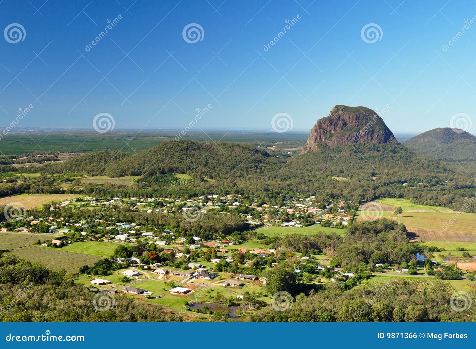 Mount Tibrogargan from Mount Ngungun Stock Photo - Image of panorama ...