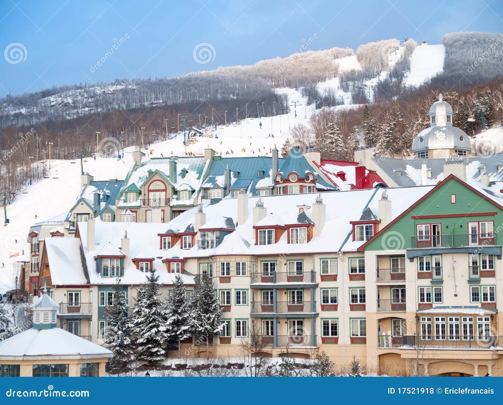 Mount-Tremblant ski resort stock photo. Image of condo - 17521918