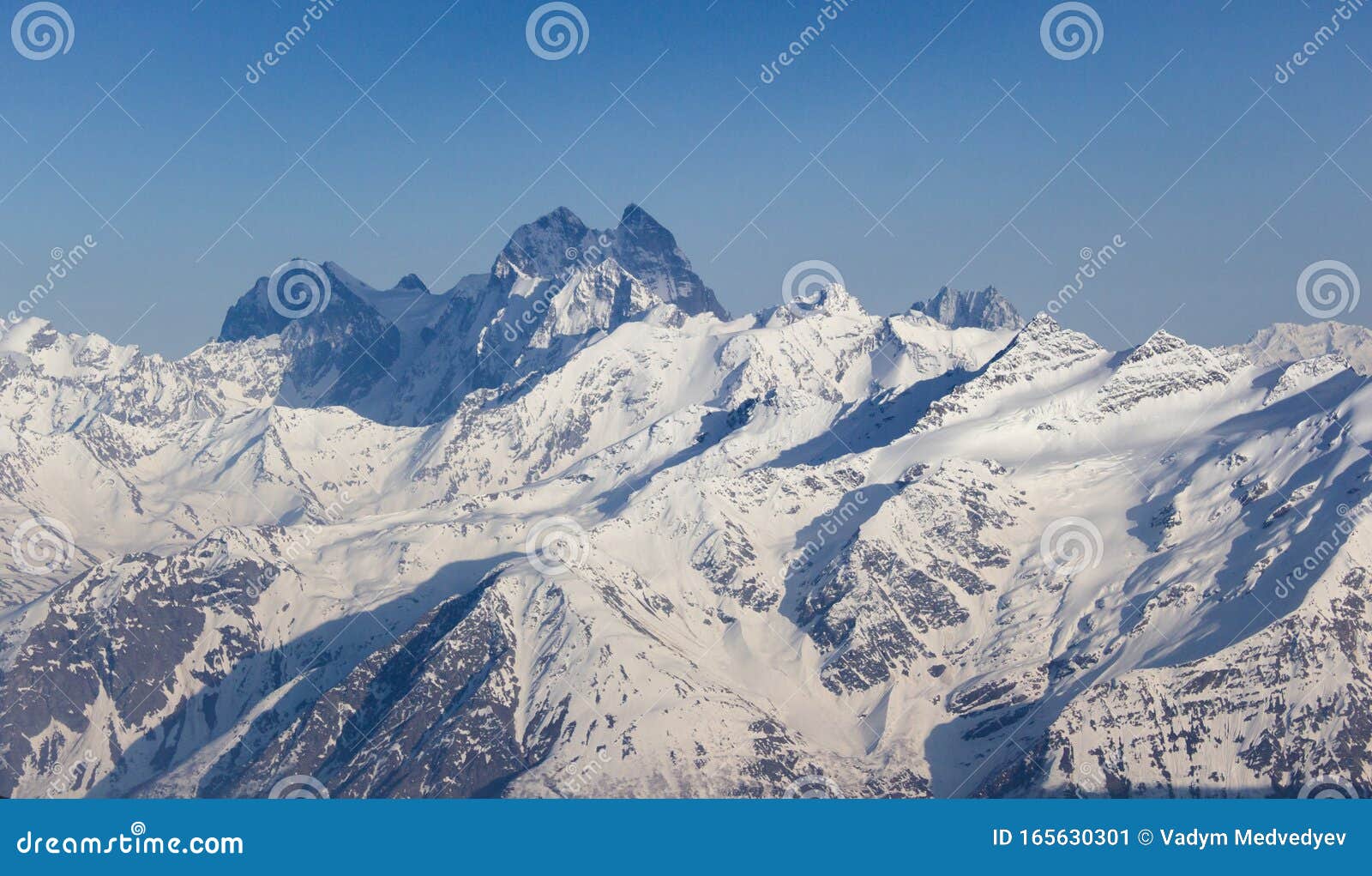 Mount Ushba from the Slopes of Elbrus in the Caucasus Stock Image ...
