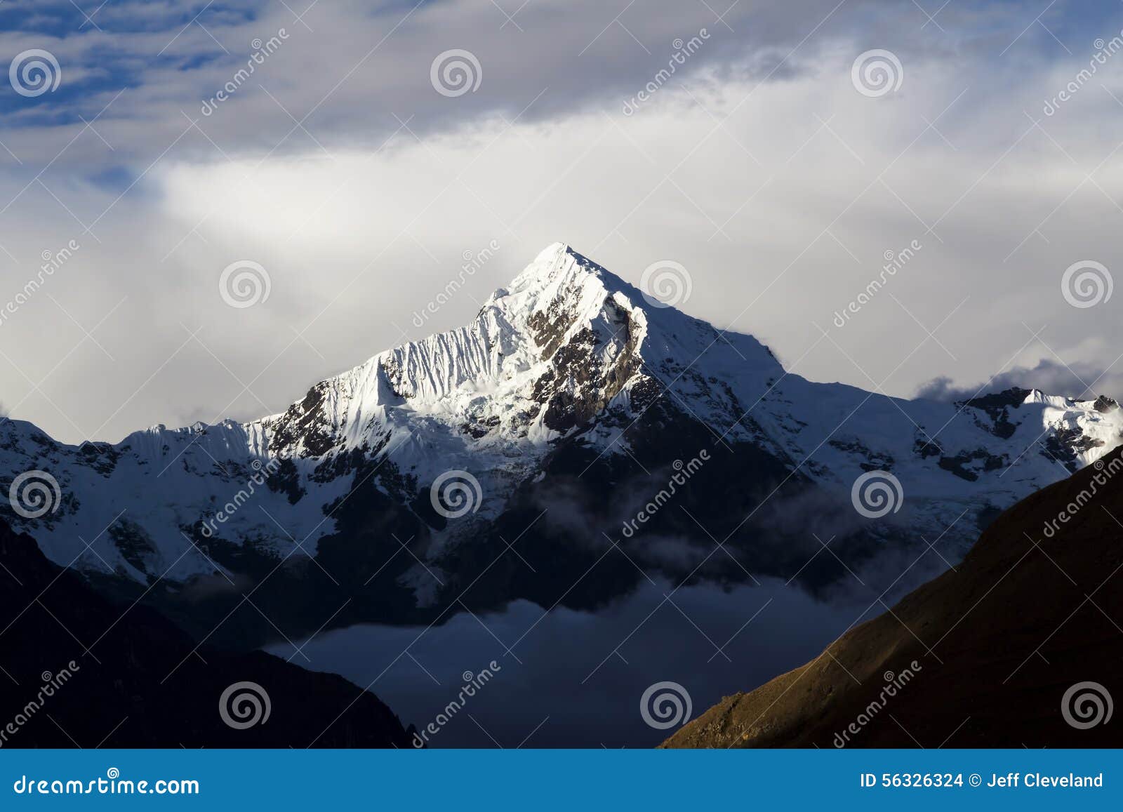 Mount Veronica Peru with Sunlight on Peak Stock Photo - Image of peru ...