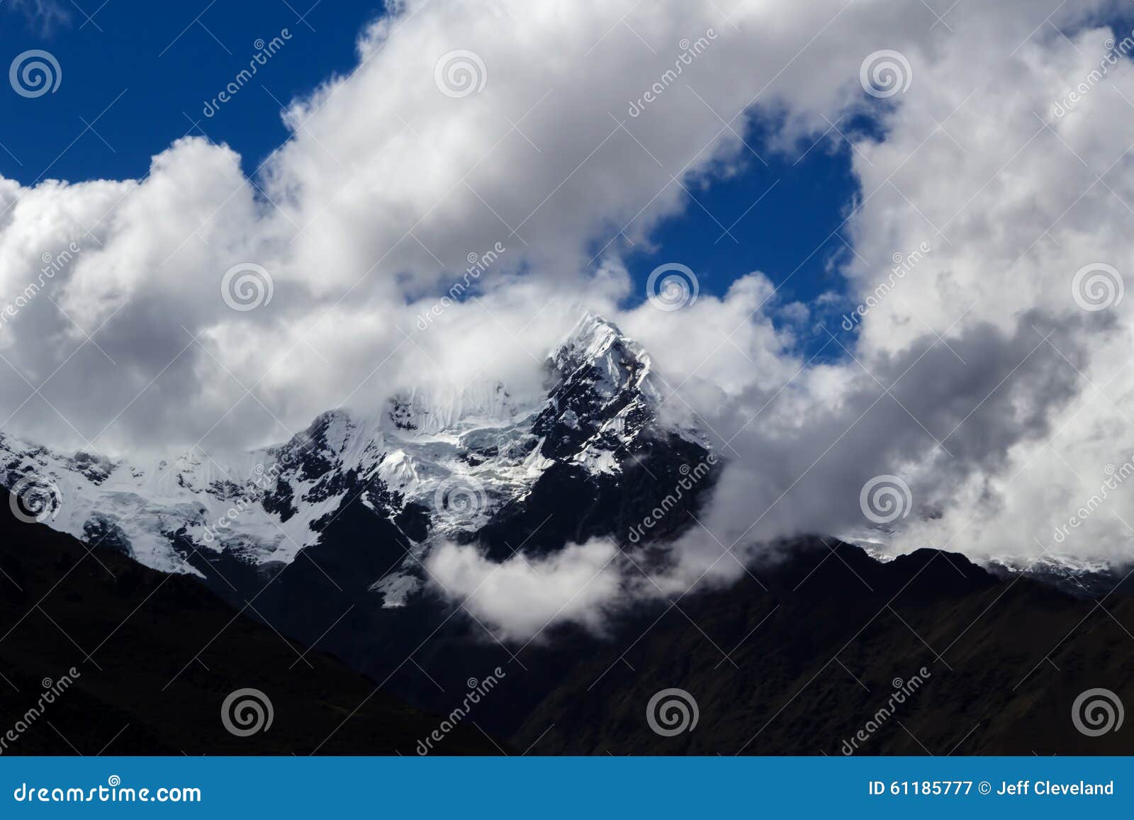 Mount Veronica Peru Surrounded by White Clouds Stock Image - Image of ...