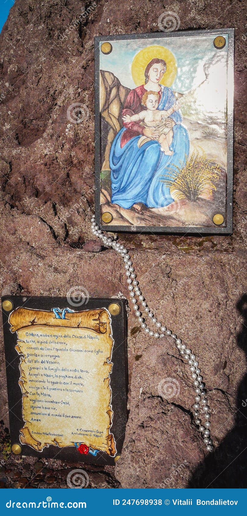 An Icon on the Top of Vesuvius Editorial Stock Photo - Image of virgin ...