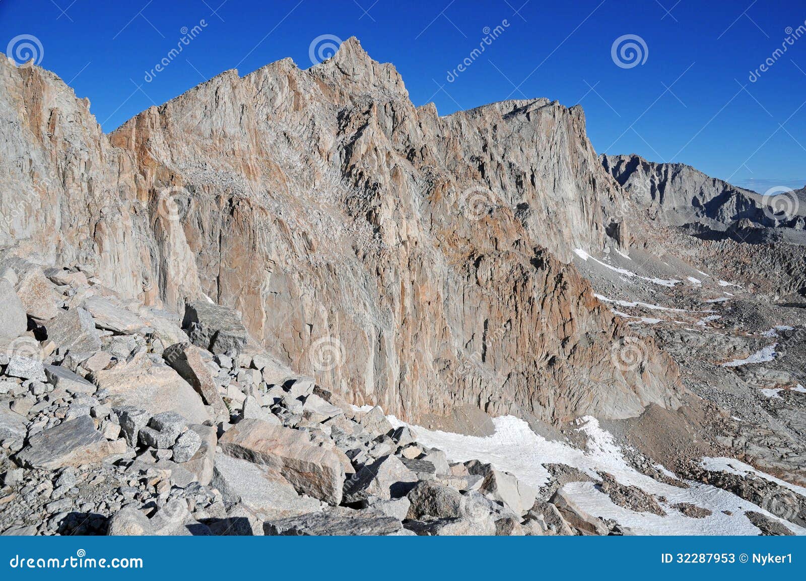 Mount Whitney and the Sierra Crest Stock Image - Image of mountaineers ...