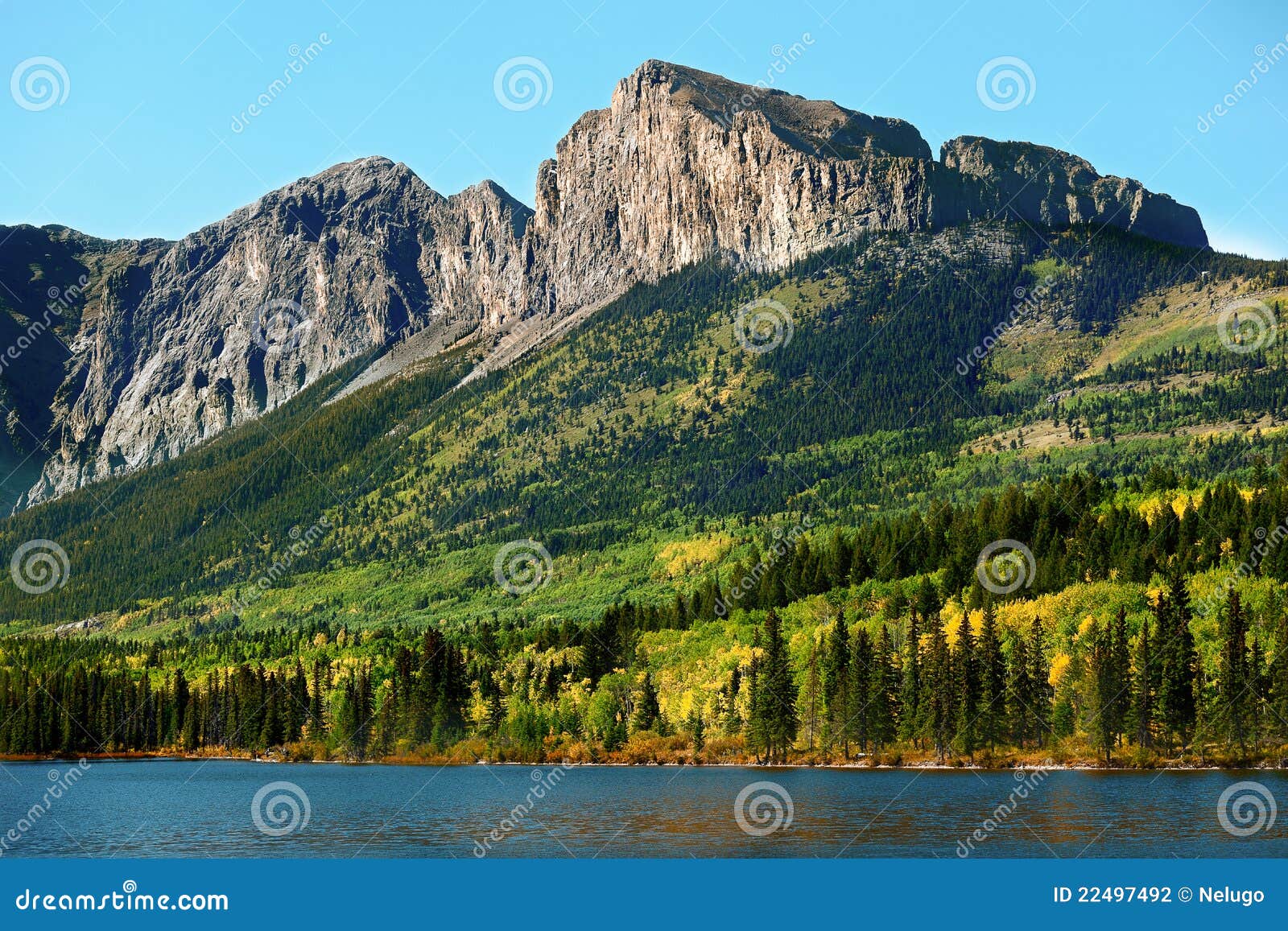 Mount Yamnuska stock photo. Image of landscape, alpine - 22497492