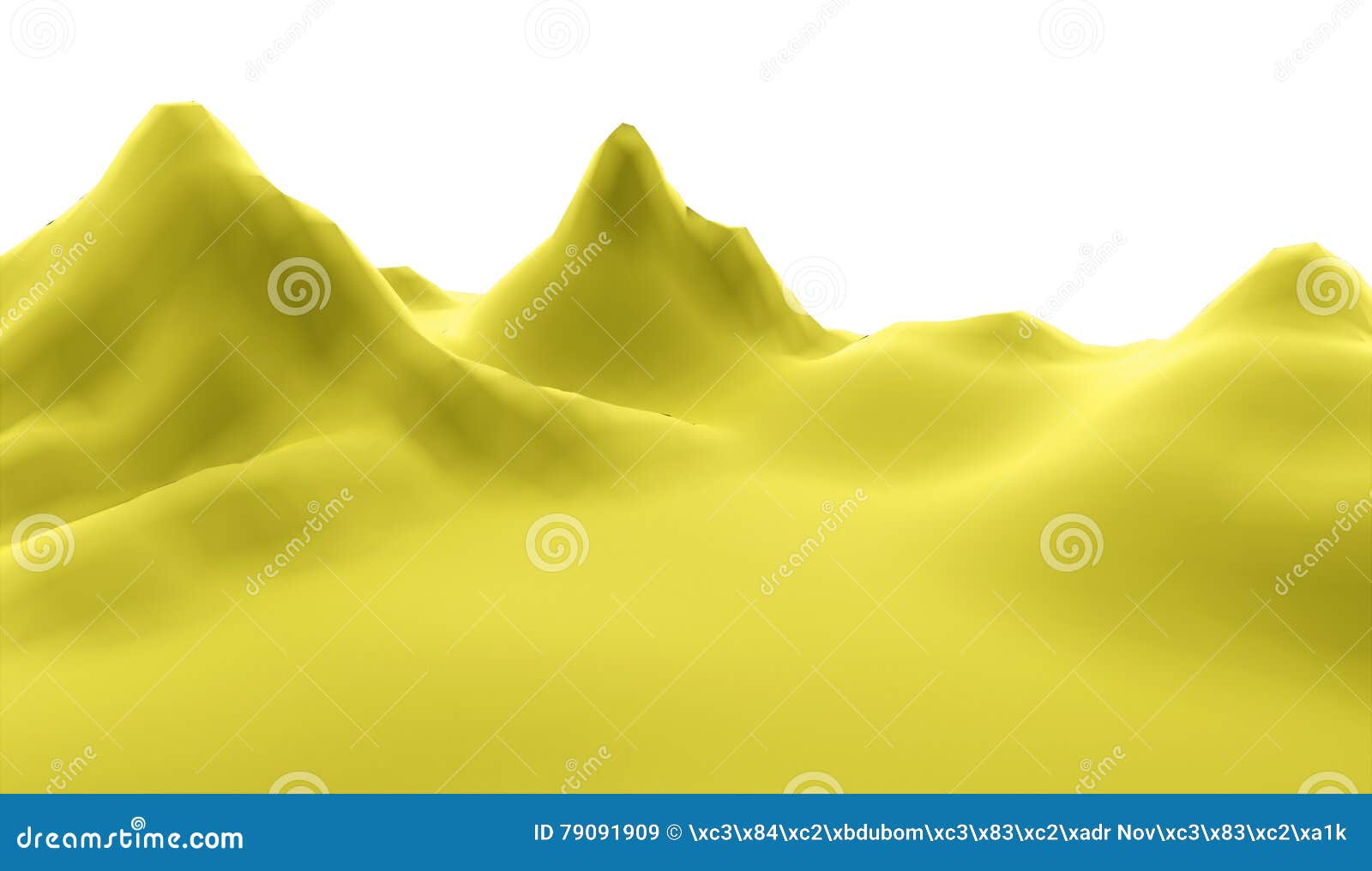 Mountain Abstract Rendered on White Background Stock Illustration ...