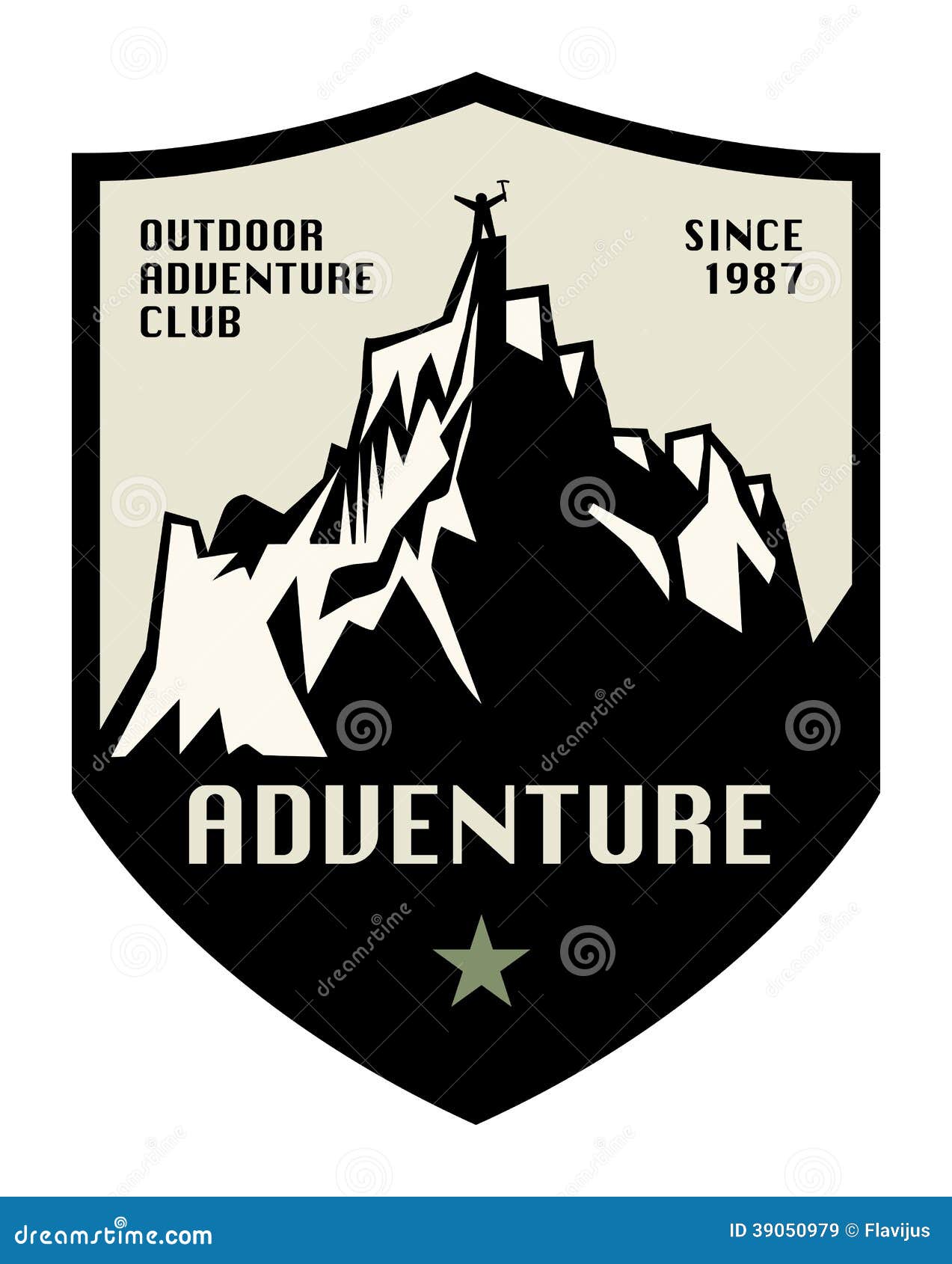 Mountain adventure label stock vector. Illustration of shape - 39050979