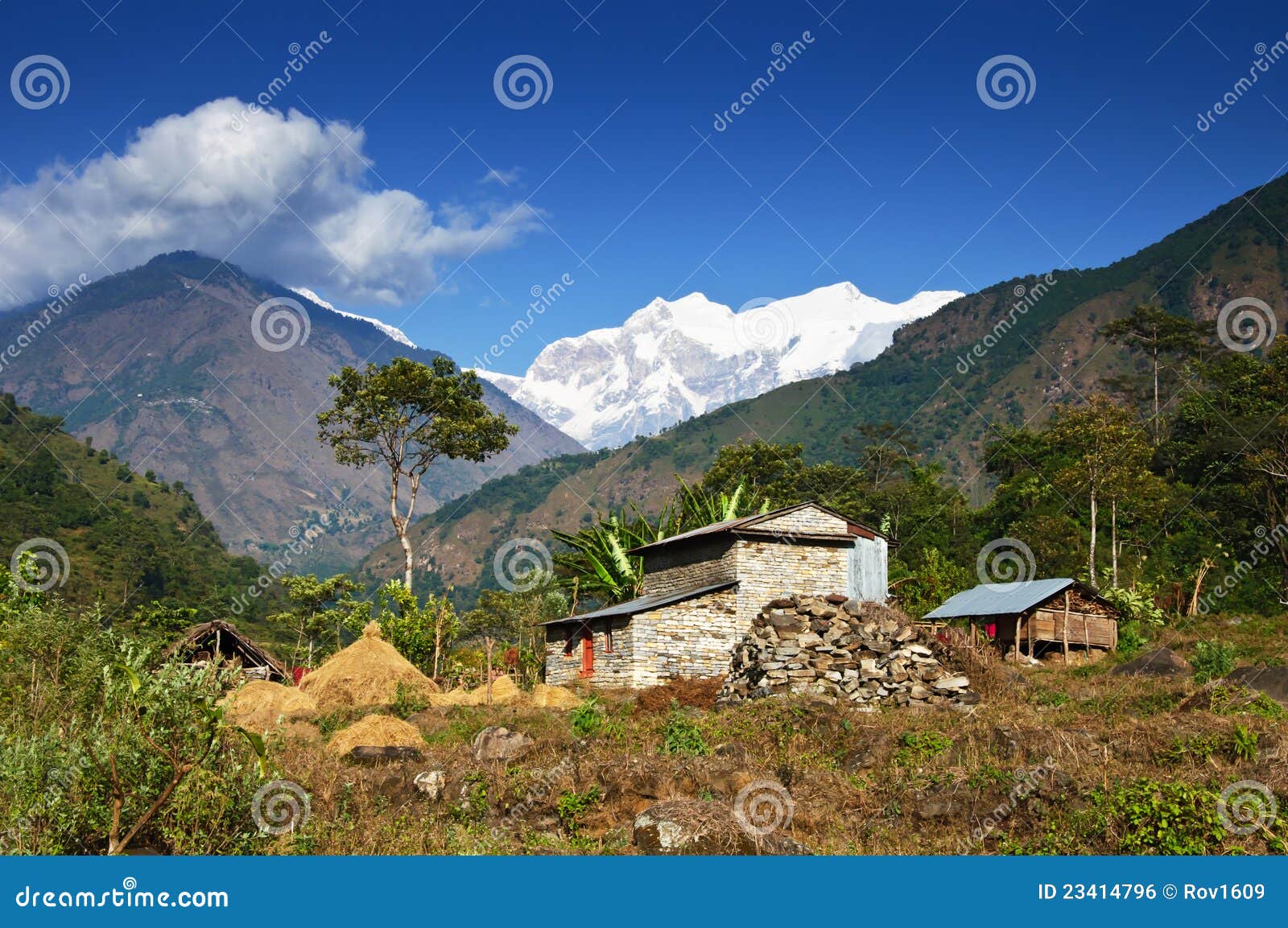 Mountain Agricultural Landscape of Nepal Stock Photo - Image of ...