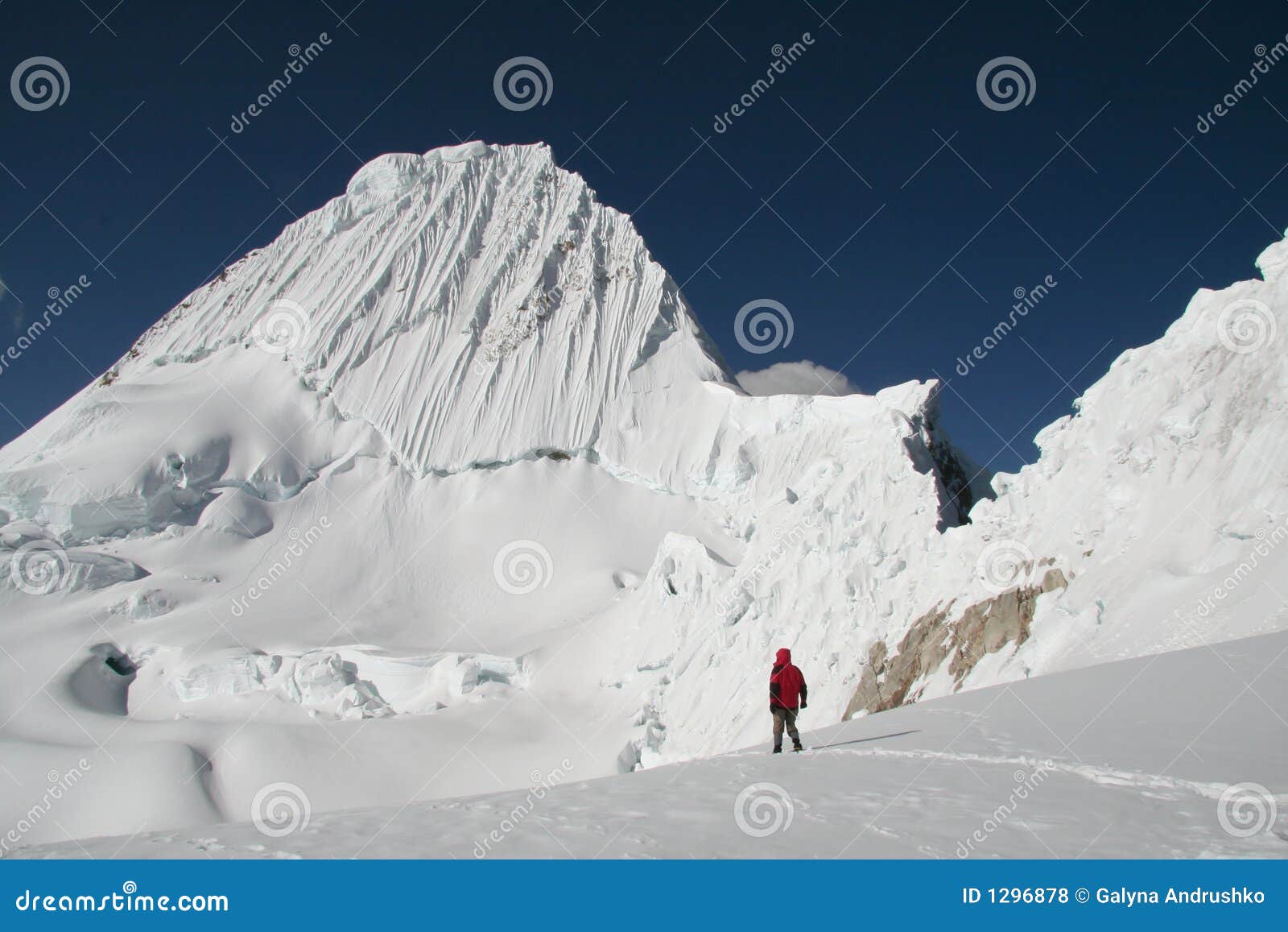 Mountain Alpamayo stock photo. Image of male, extreme - 1296878