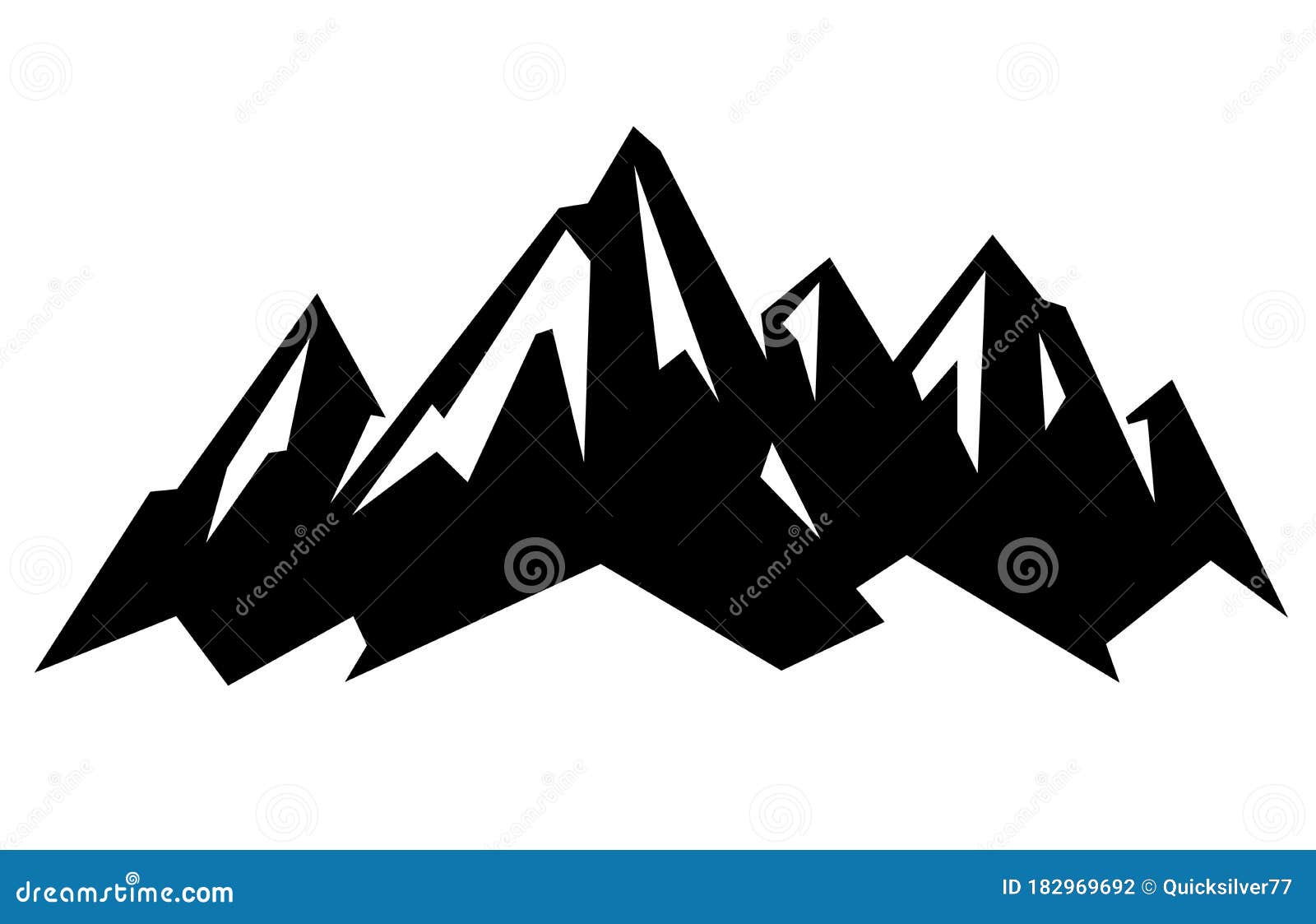 Mountain Alps Abstract in Silhouette Stock Vector - Illustration of ...