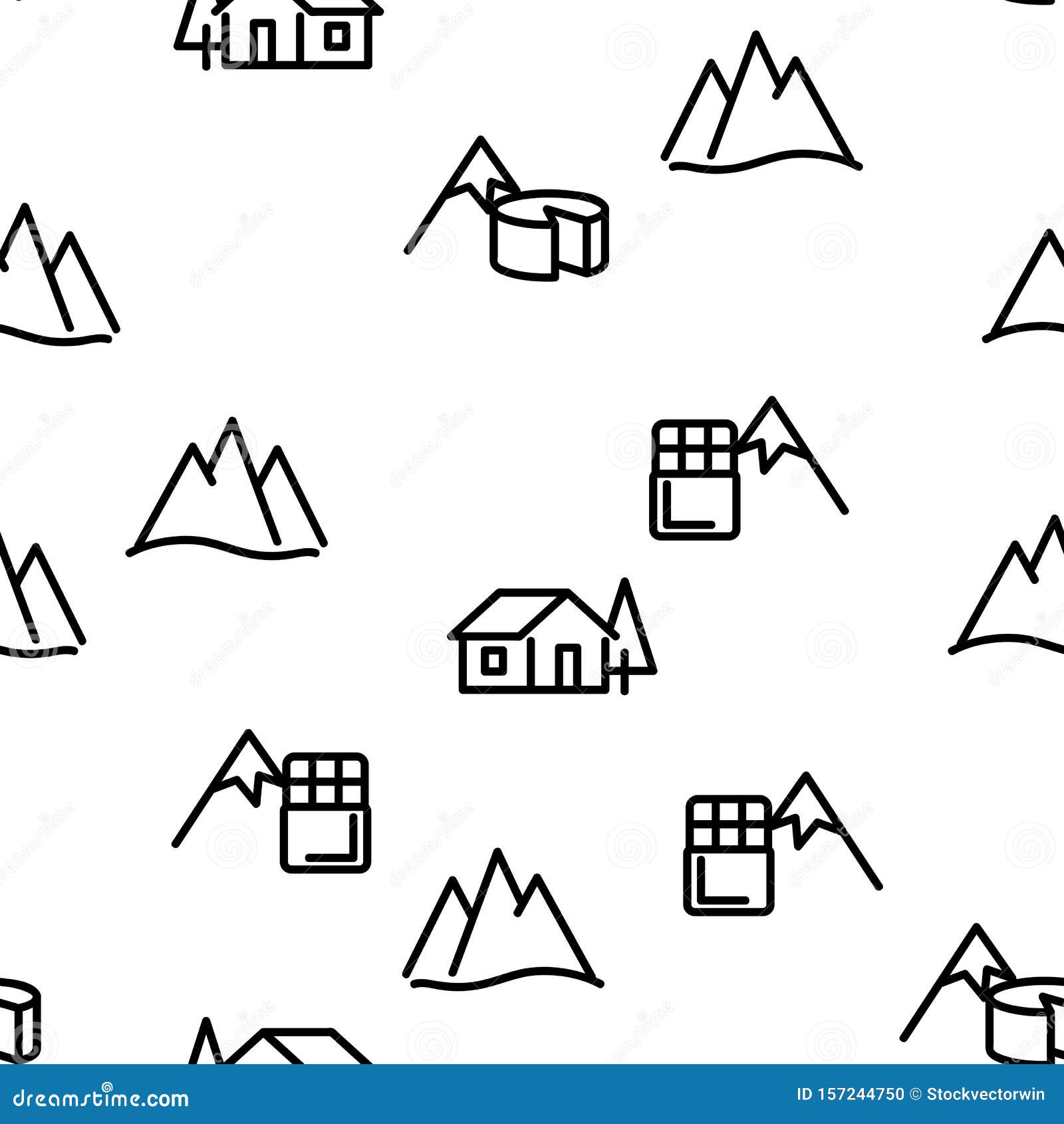 Mountain Alps Seamless Pattern Vector Stock Vector - Illustration of ...