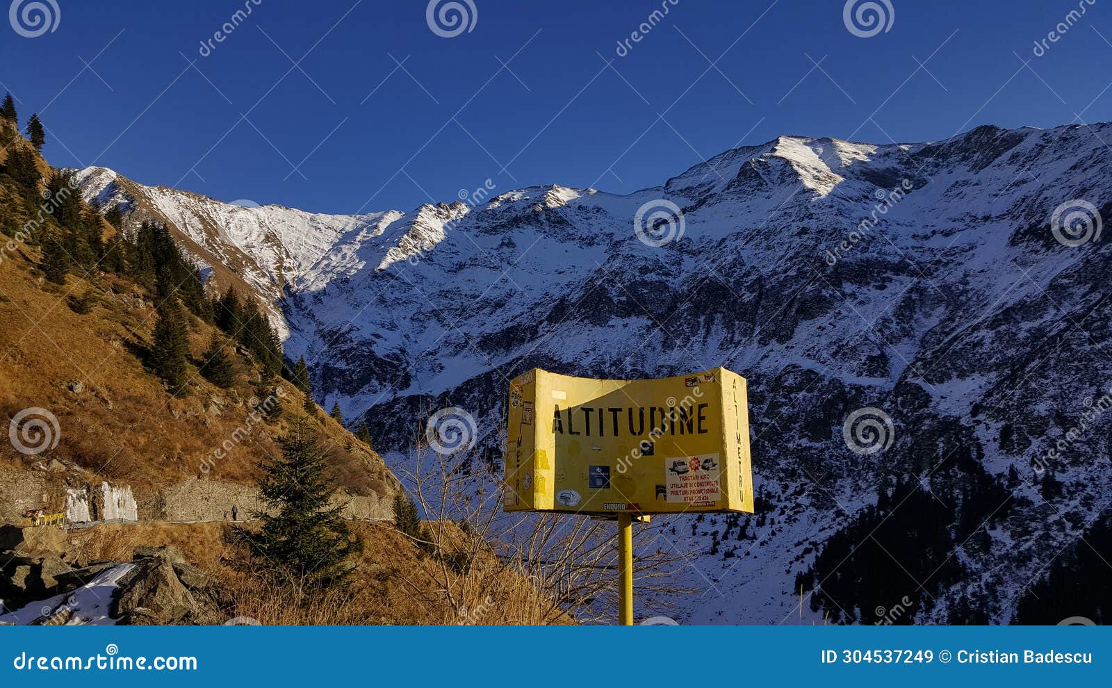 Mountain Altitude Indicator. Information Panel in the National Park ...