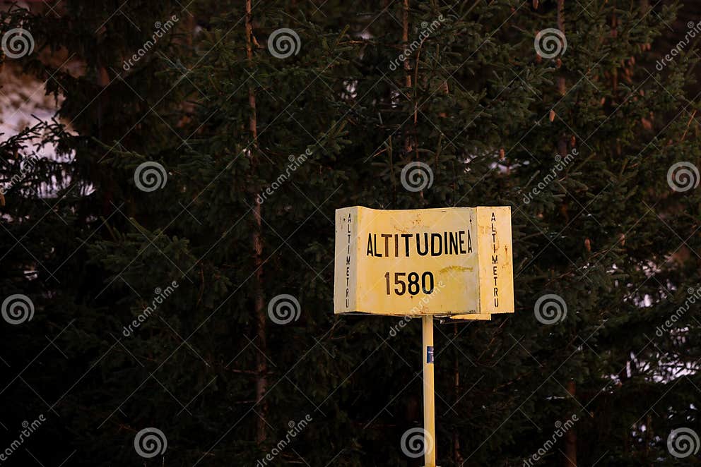 Mountain Altitude Indicator. Information Panel in the National Park ...