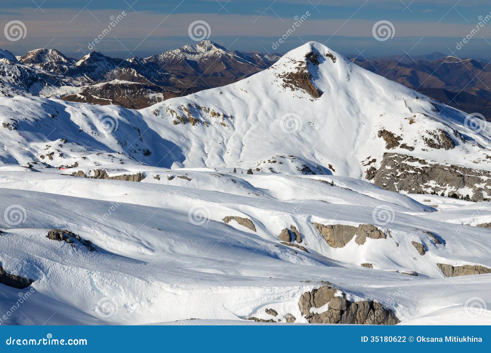 Mountain Arles of the Atlantic Pyrenees in Winter Stock Photo - Image ...