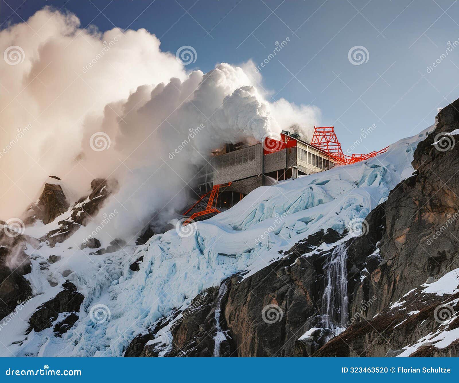 Mountain, Avalanche and Snow Danger with Natural Disaster with ...