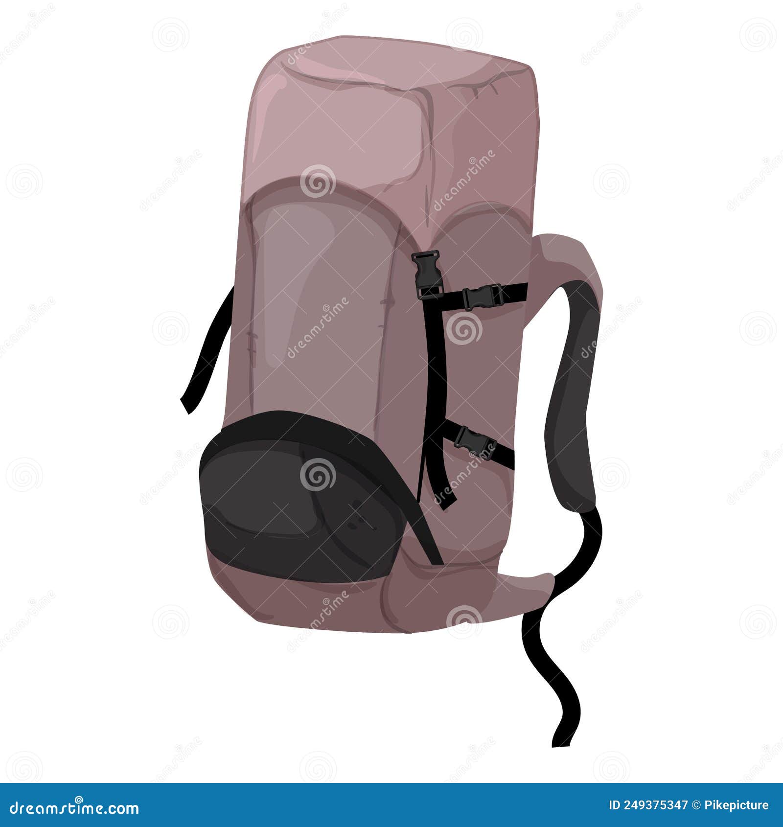 Mountain Backpack Camp Cartoon Vector Illustration Stock Illustration ...