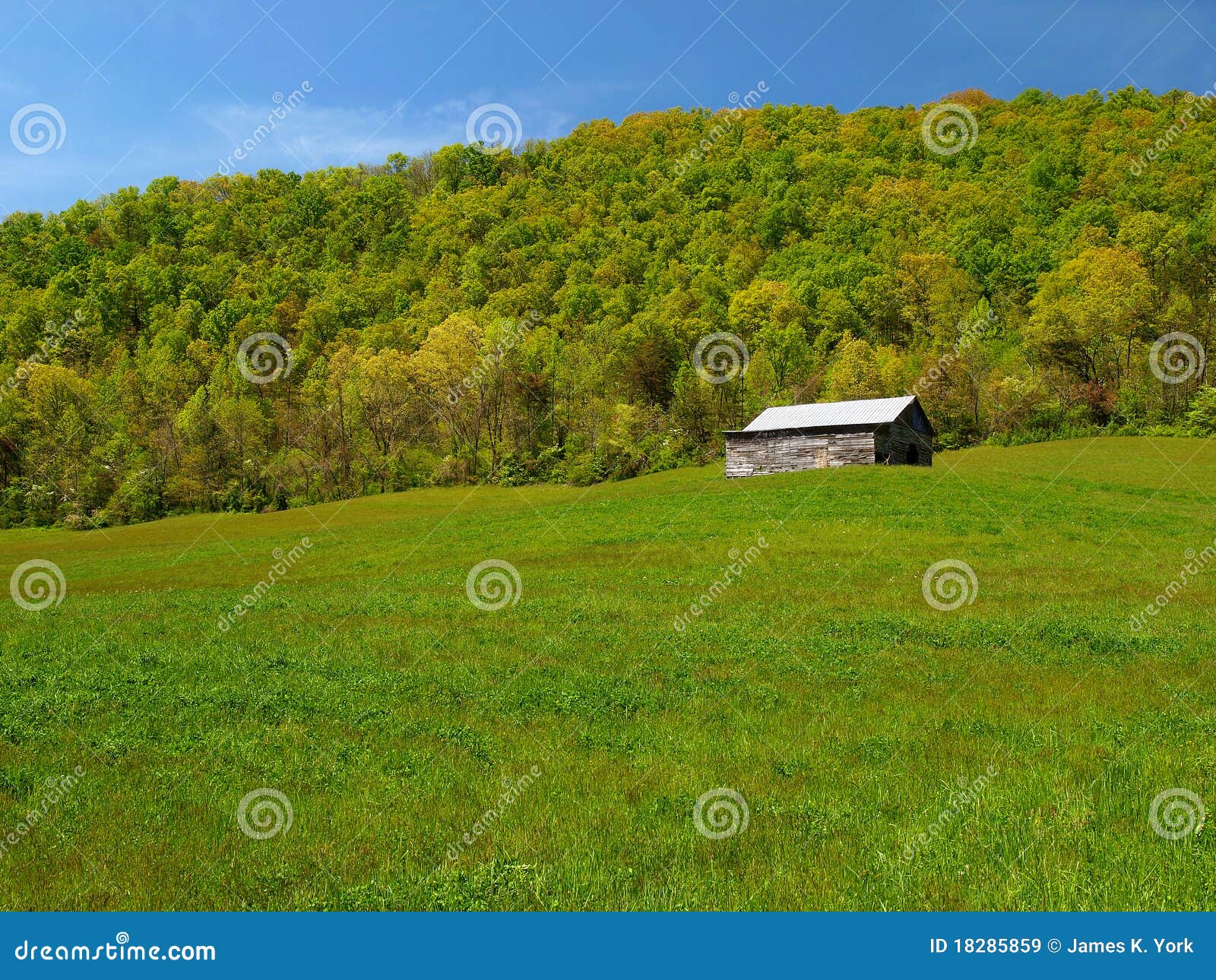 Mountain barn in spring stock image. Image of environment - 18285859